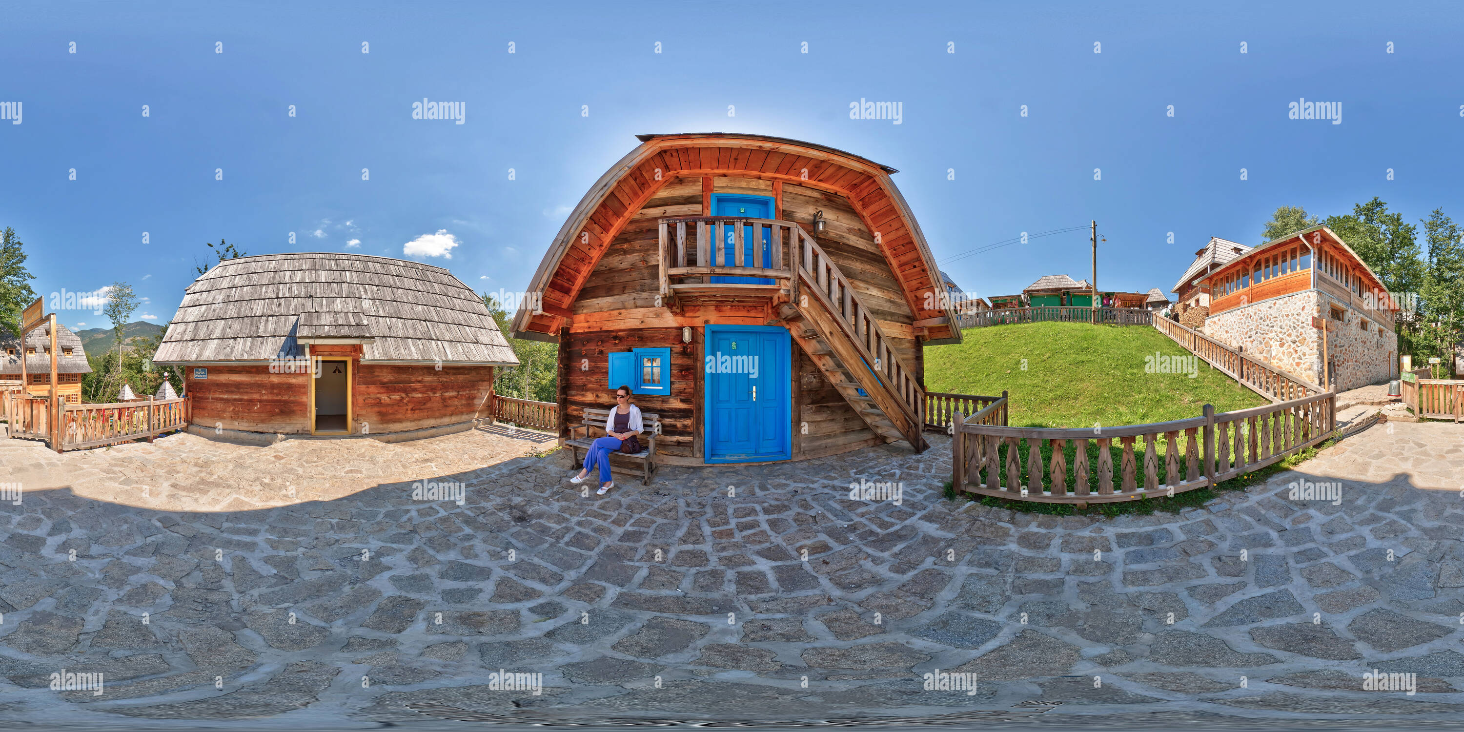 360° view of Drvengrad na Mećavniku, Mokra gora - Alamy