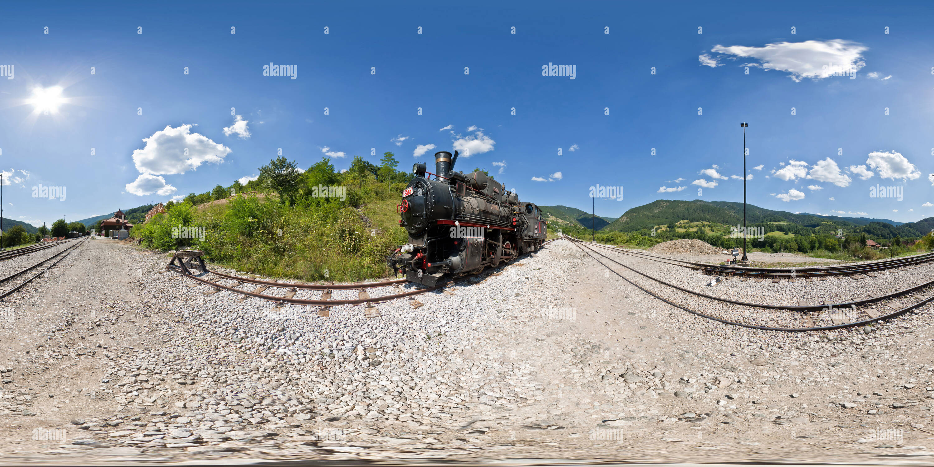 360° view of Narrow gauge steam locomotive, Mokra Gora - Alamy