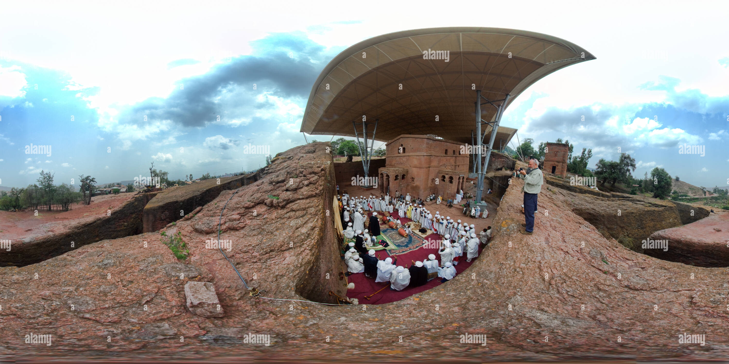 360° view of Biet Mariam Church Service - Alamy