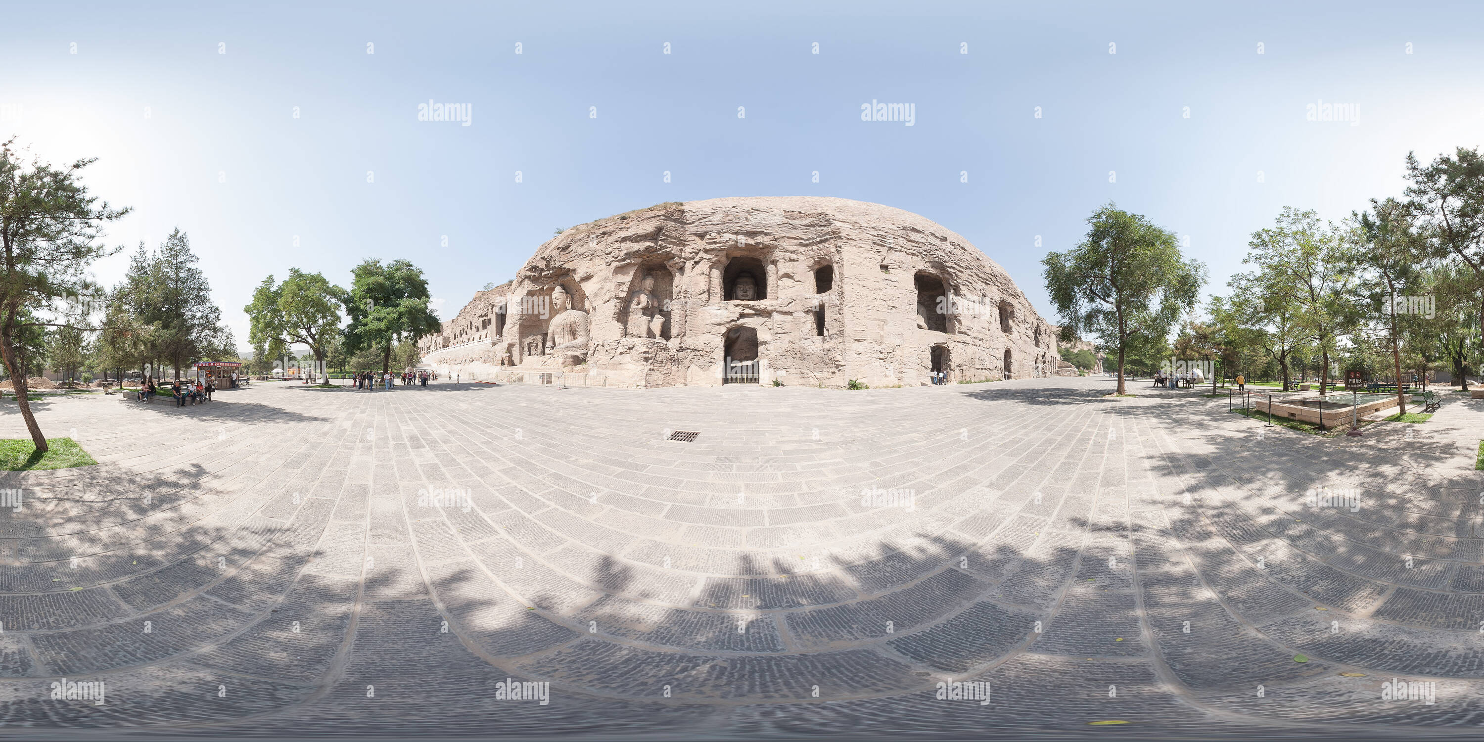 360° view of Datong Yungang Grottoes - eighteen; nineteen; XX cave ...