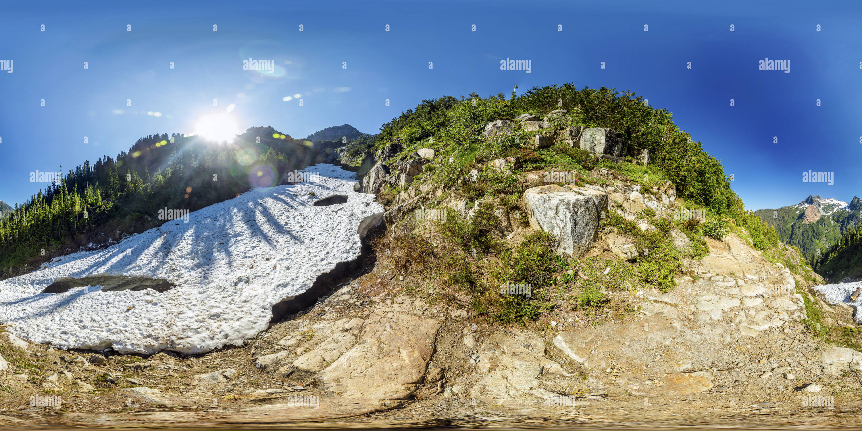 360° view of Melting Snowpack Along Lewis Peak - Alamy