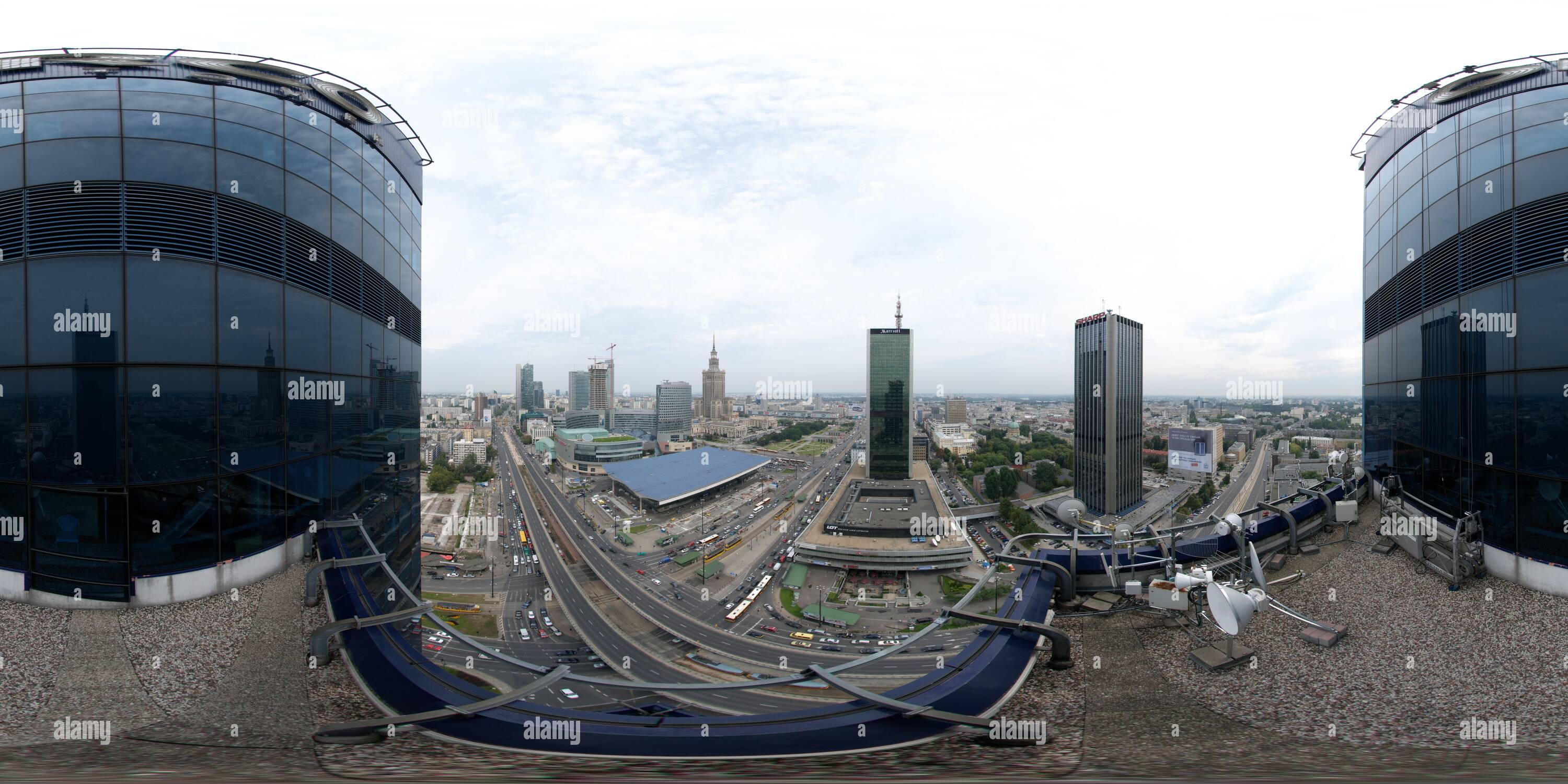 360° view of Panorama of Warsaw - Orco Tower view - Alamy