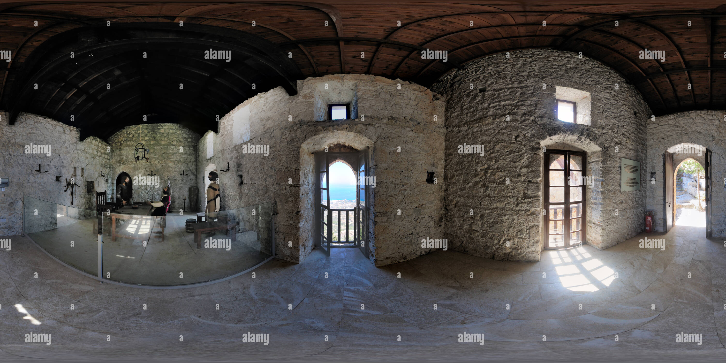360° view of The interior of a medieval castle - Alamy