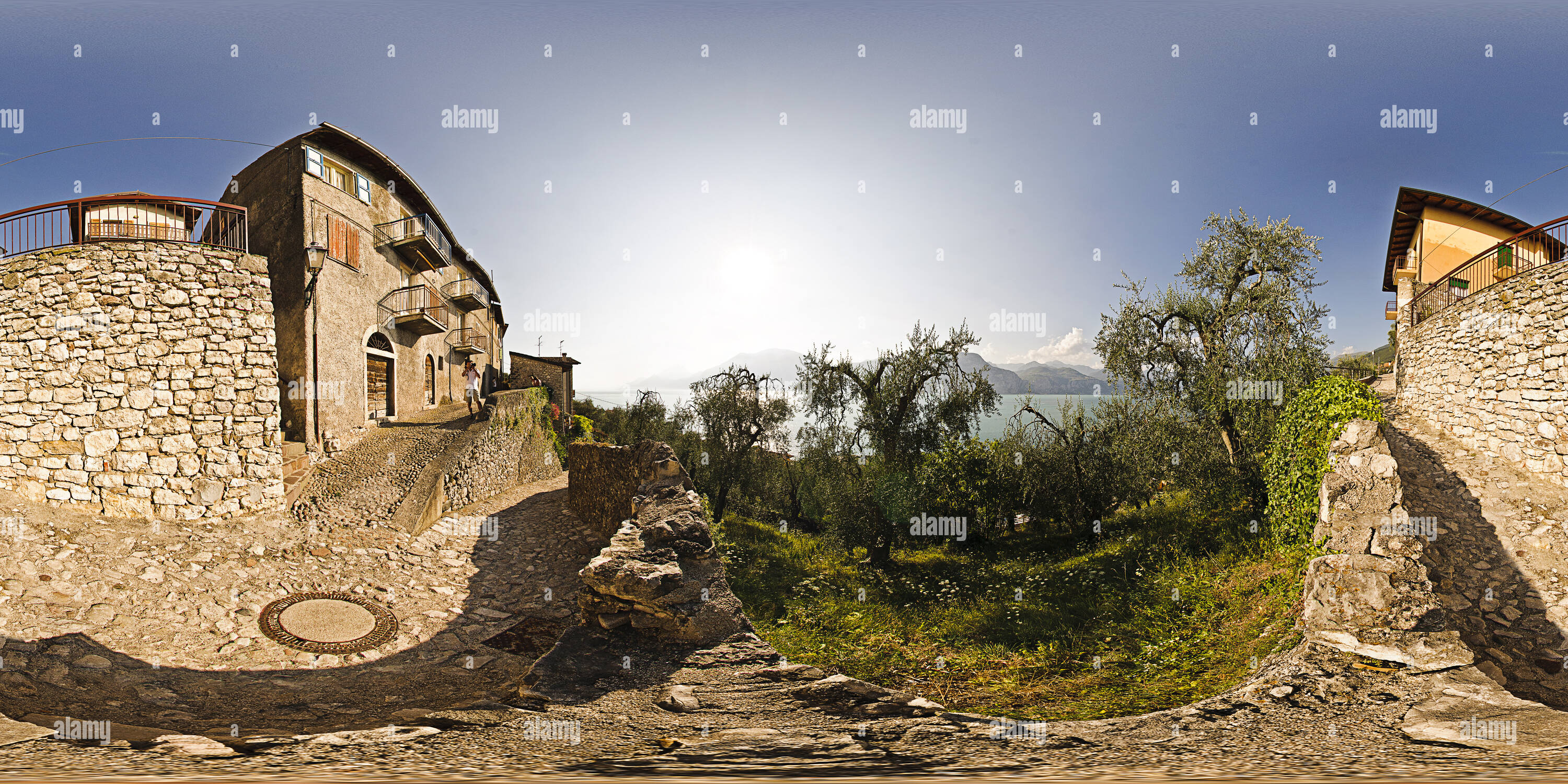 360° view of Castello di Brenzone - view to Lake Garda - Alamy