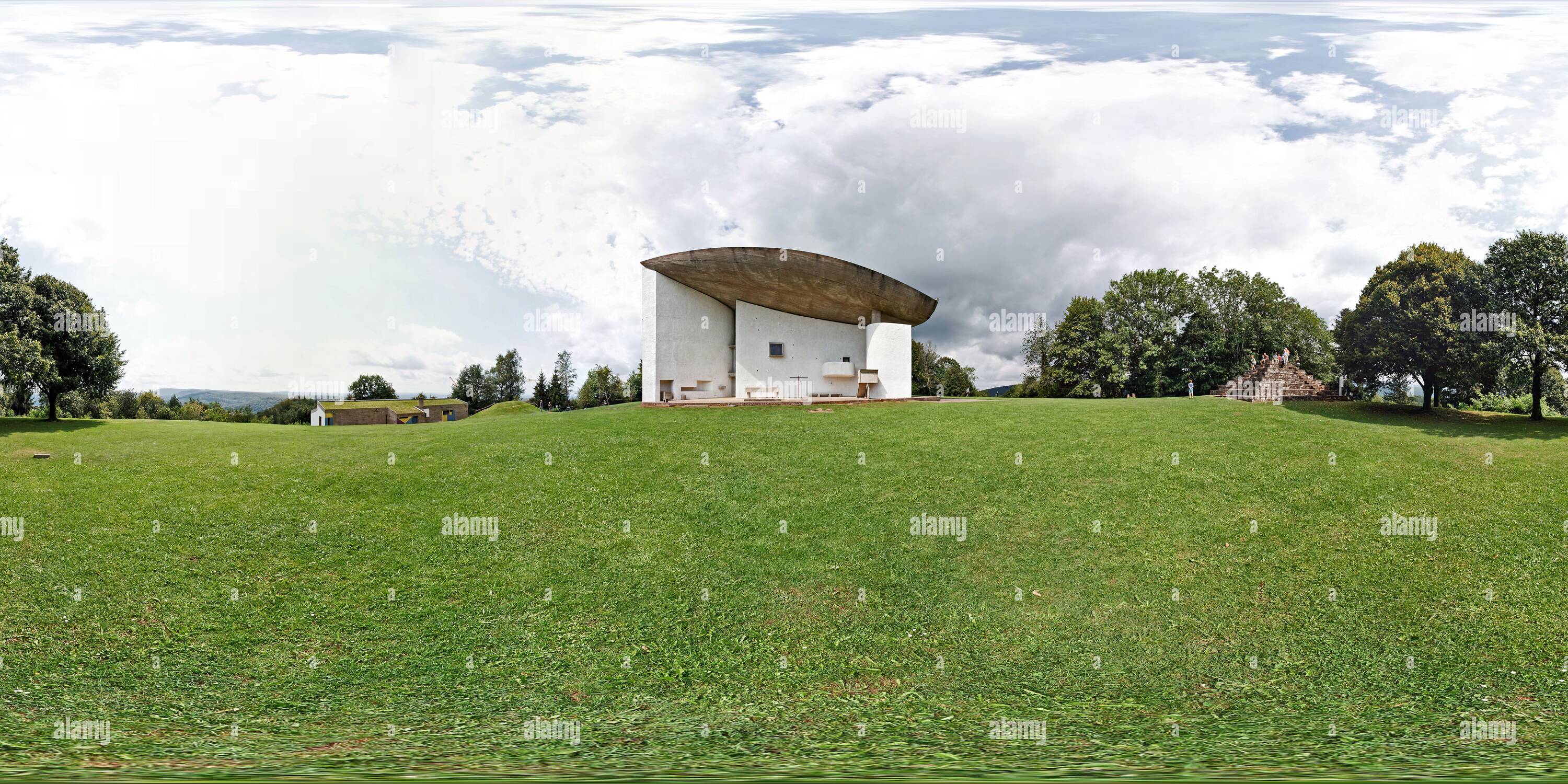 360° view of Ronchamp, Chapelle Notre Dame du Haut by Le Corbusier ...