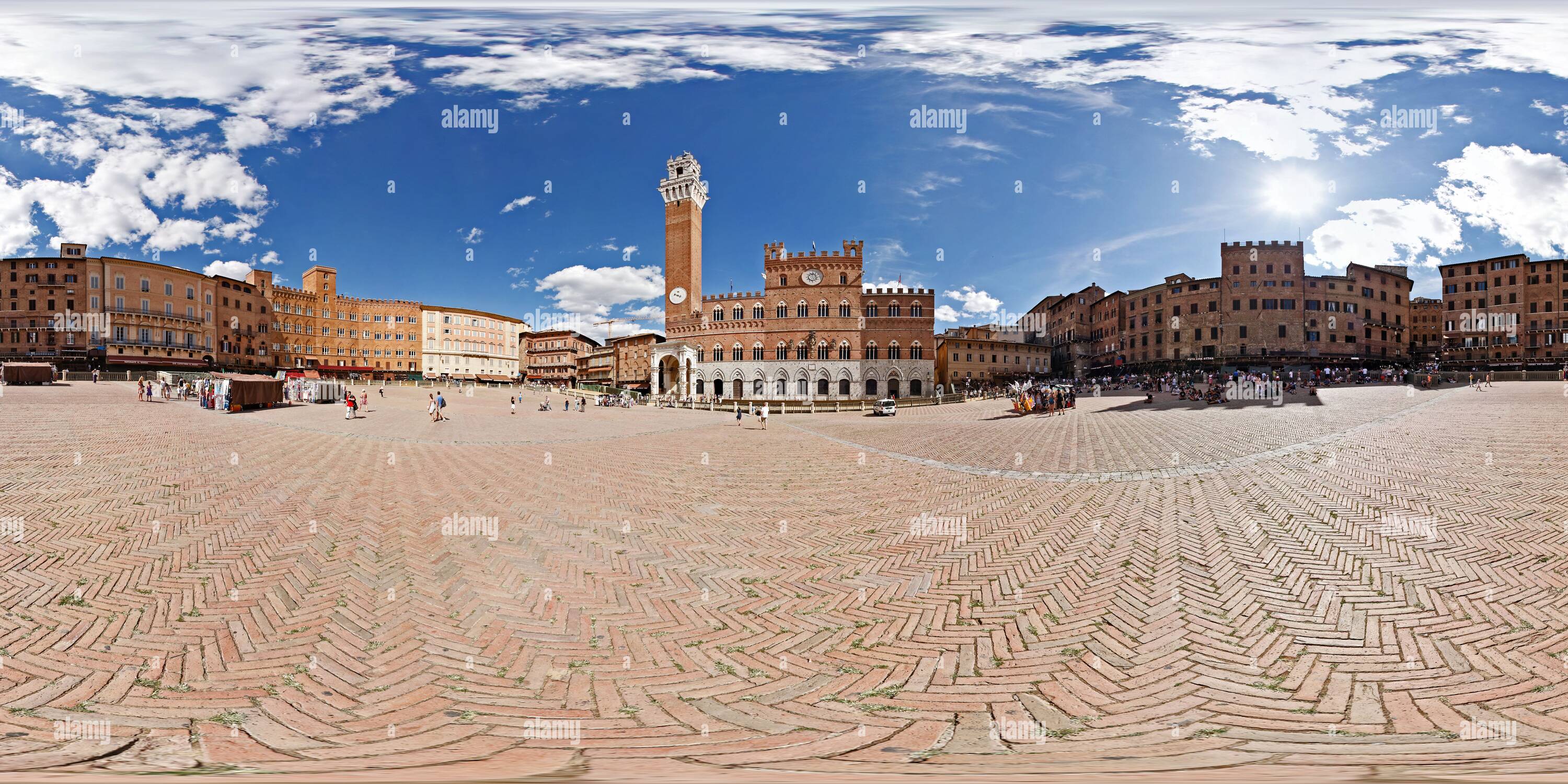 360° view of Siena, Piazza del Campo - Location of the Palio di Siena ...