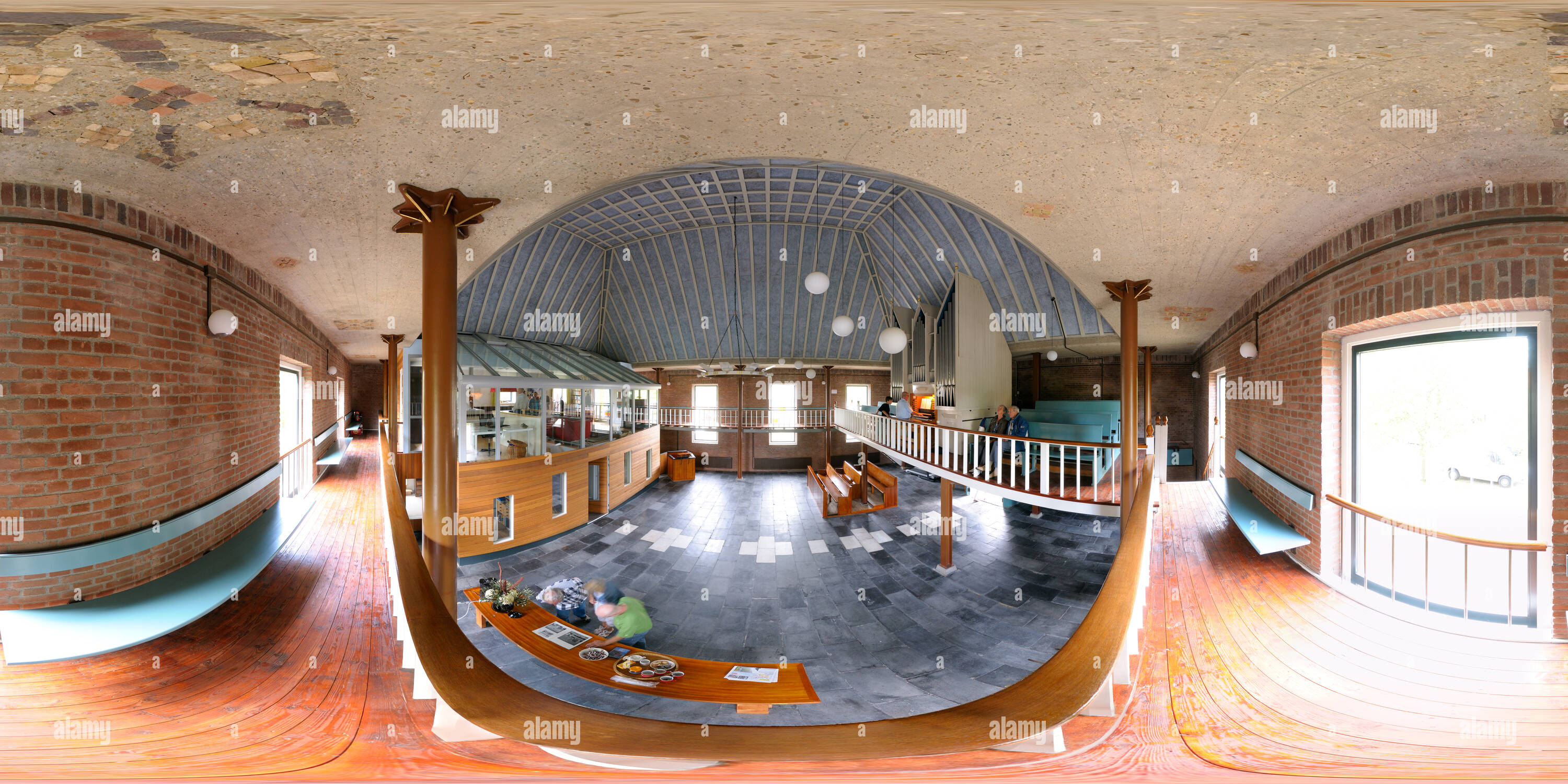 360° view of On the left balcony inside the old church of Ens - Alamy