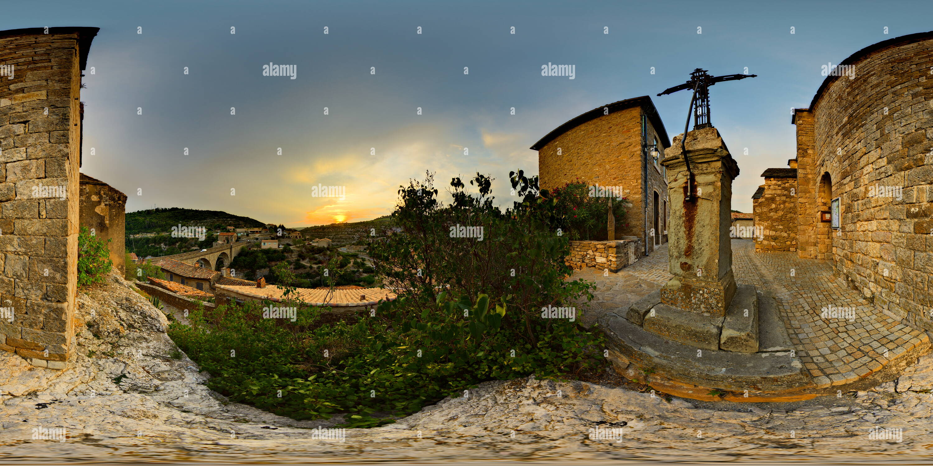 360° view of Sunset over Minerve, France - Alamy