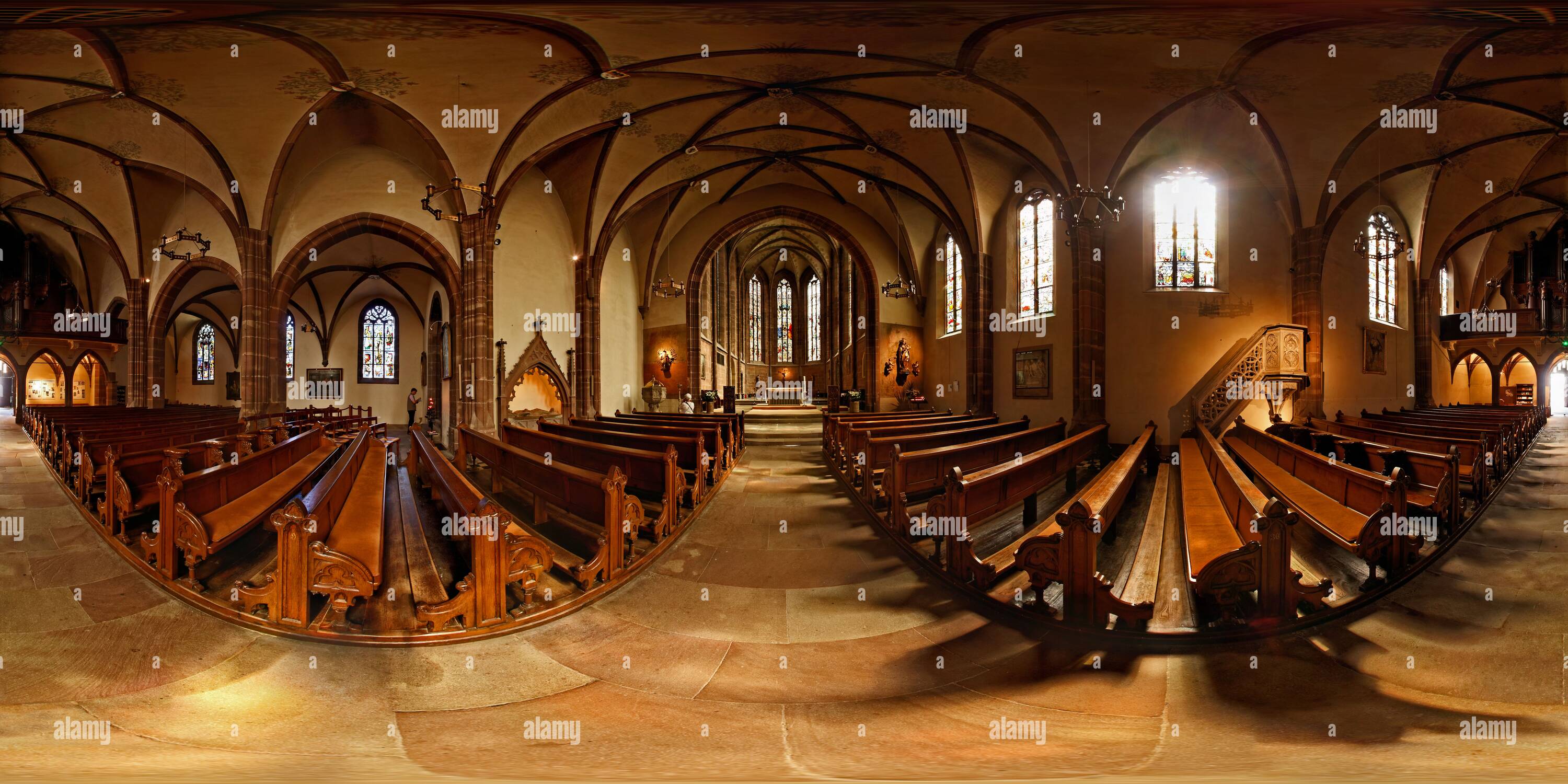 360° view of Saverne, Zabern, Notre-Dame-de-la-Nativité, Nave - Alamy