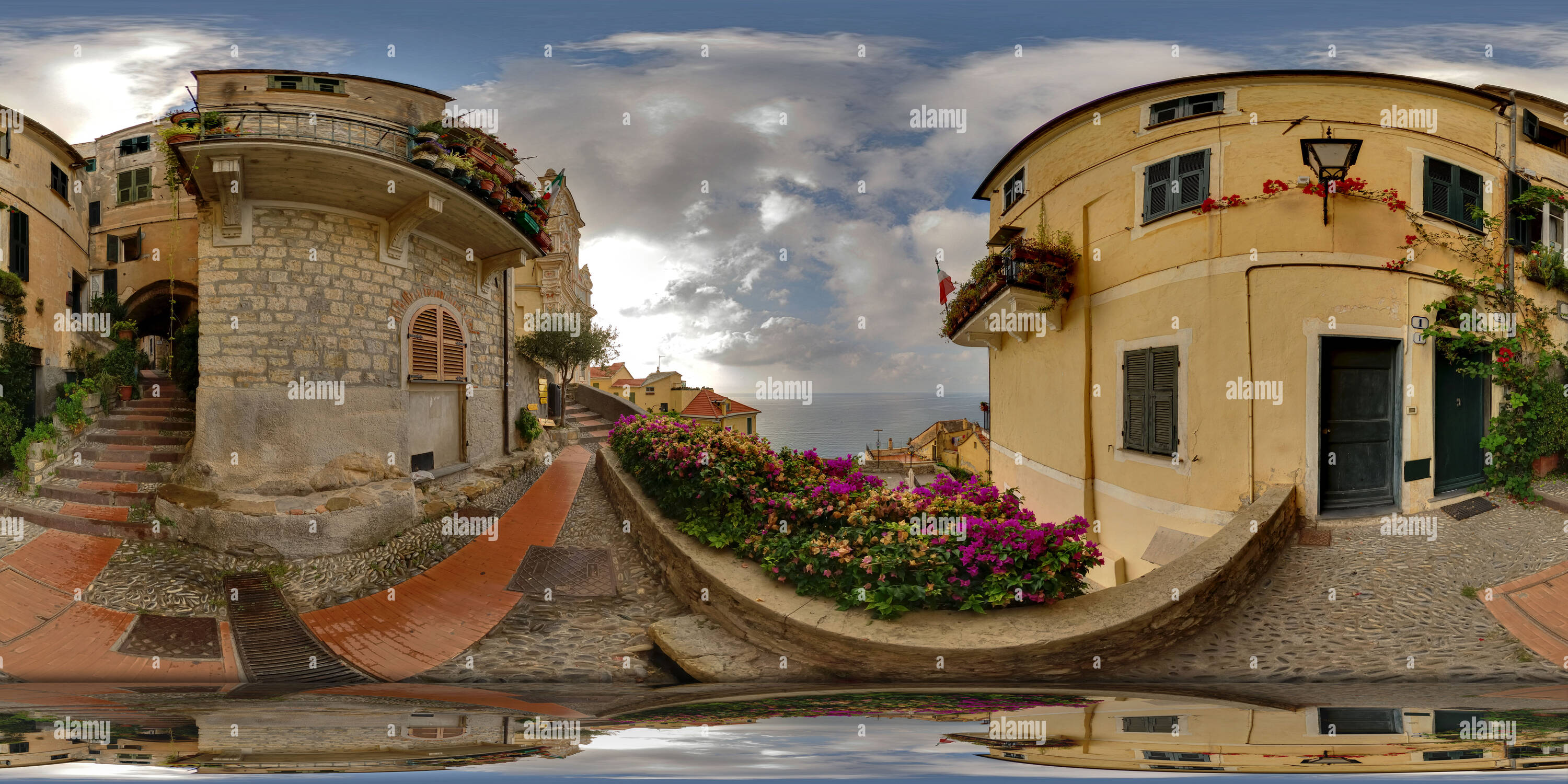 360° view of Balcony on Cervo's Corallini Square - Alamy