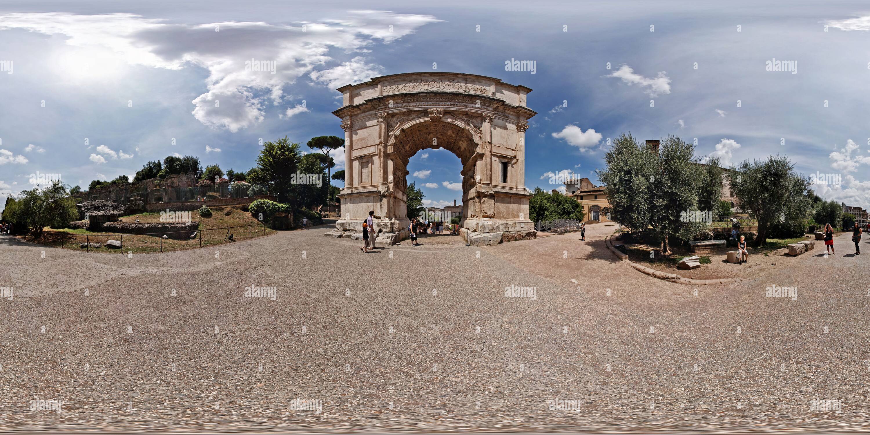 360° view of Roma, Arco di Tito, Via Sacra - Alamy