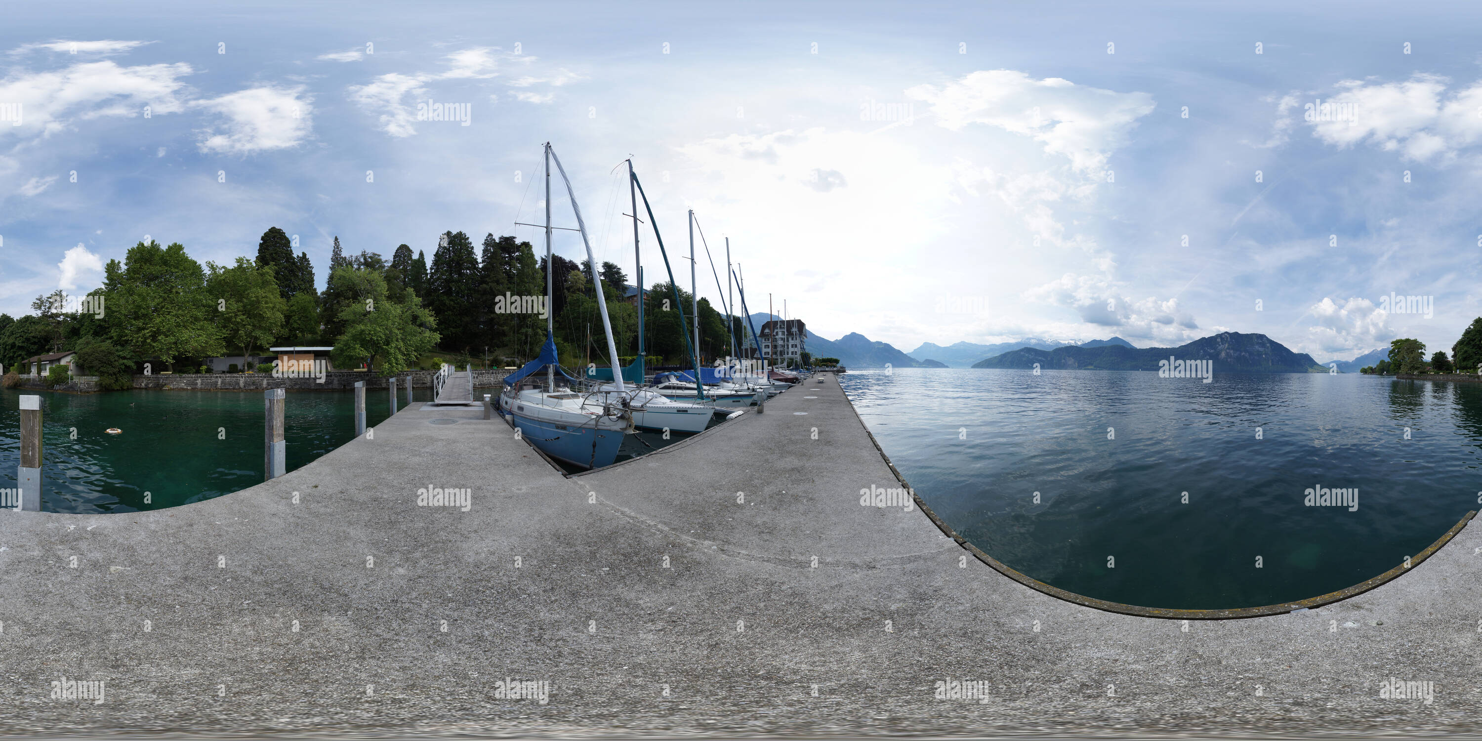 360° view of Switzerland Weggis Hafen - Alamy