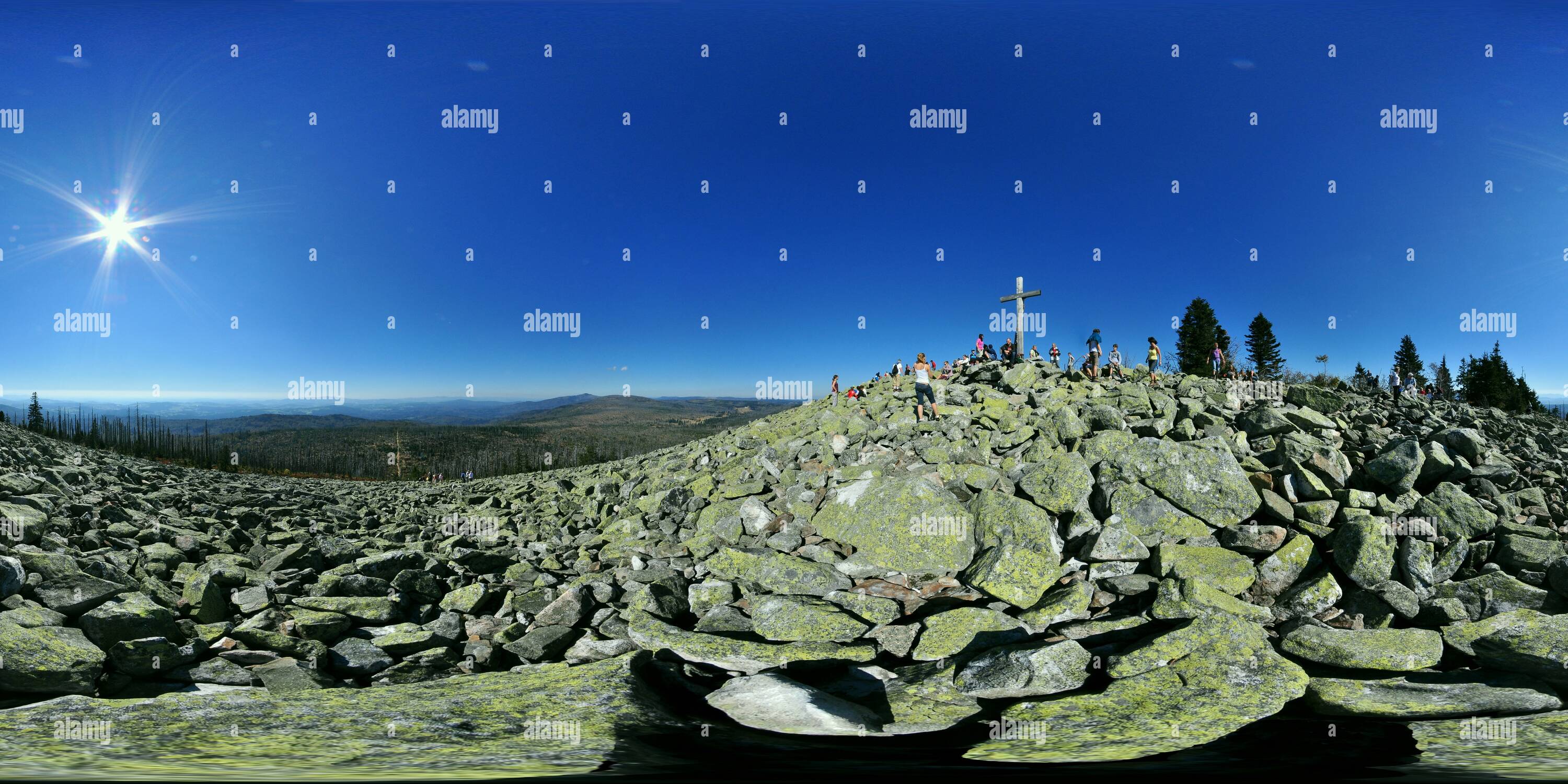 360° view of Lusen - Am Gipfel, Blick nach süd-westen - Alamy