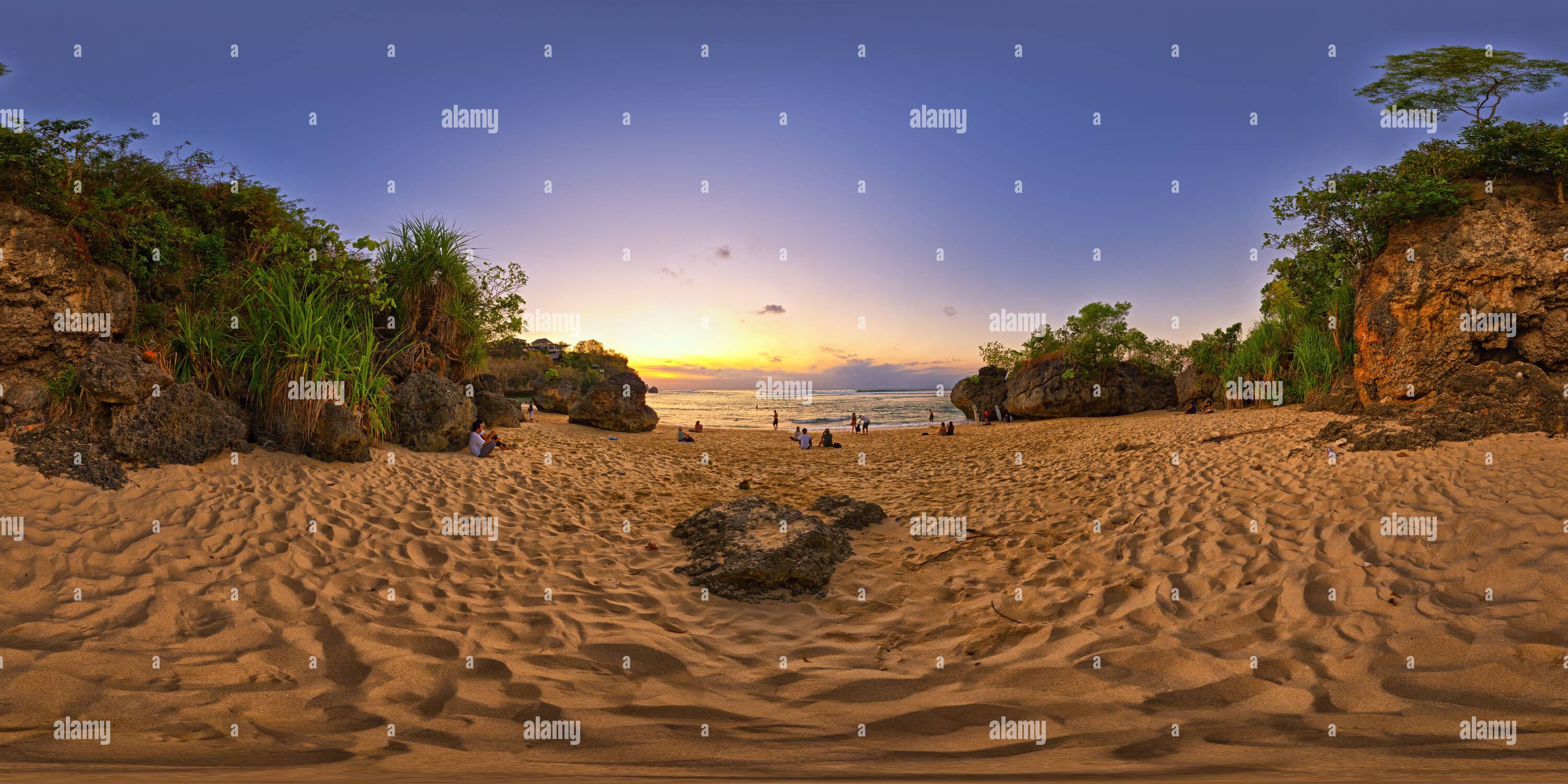 360° view of Sunset at Padang Padang Beach - Alamy