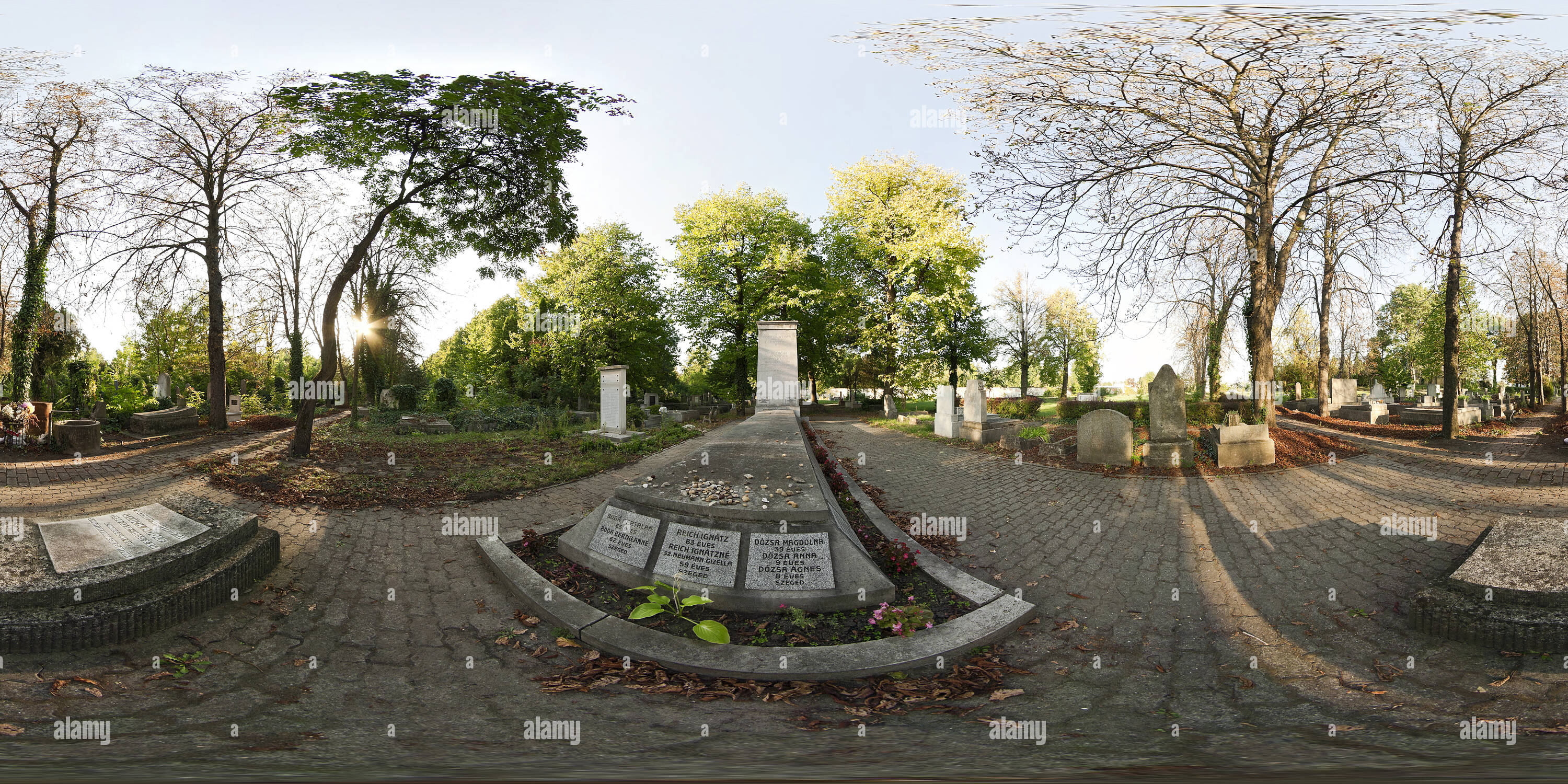 360° view of Jewish cemetery memorial column - Alamy