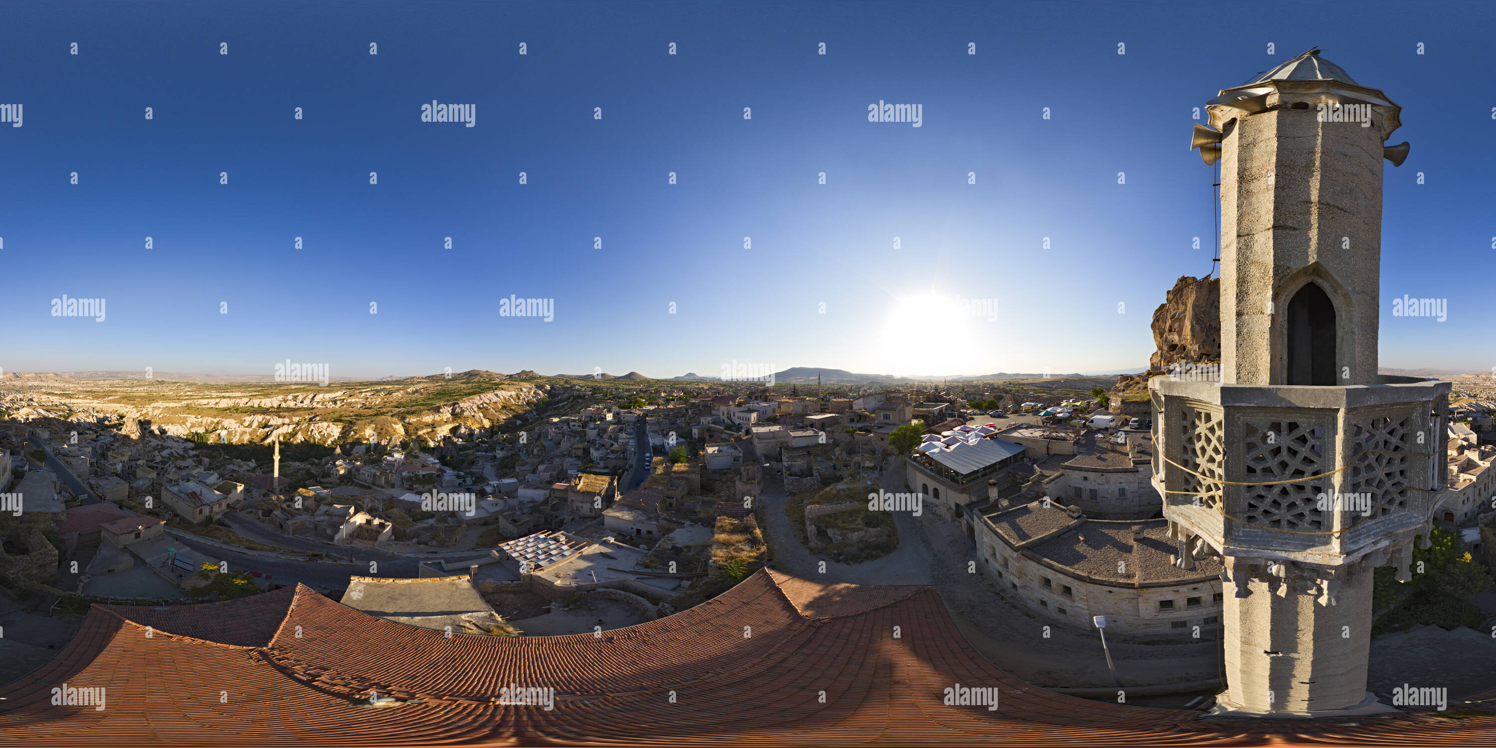 360° view of Dutlu Camii, Minaret, Uchisar, Cappadocia, Turkey - Alamy