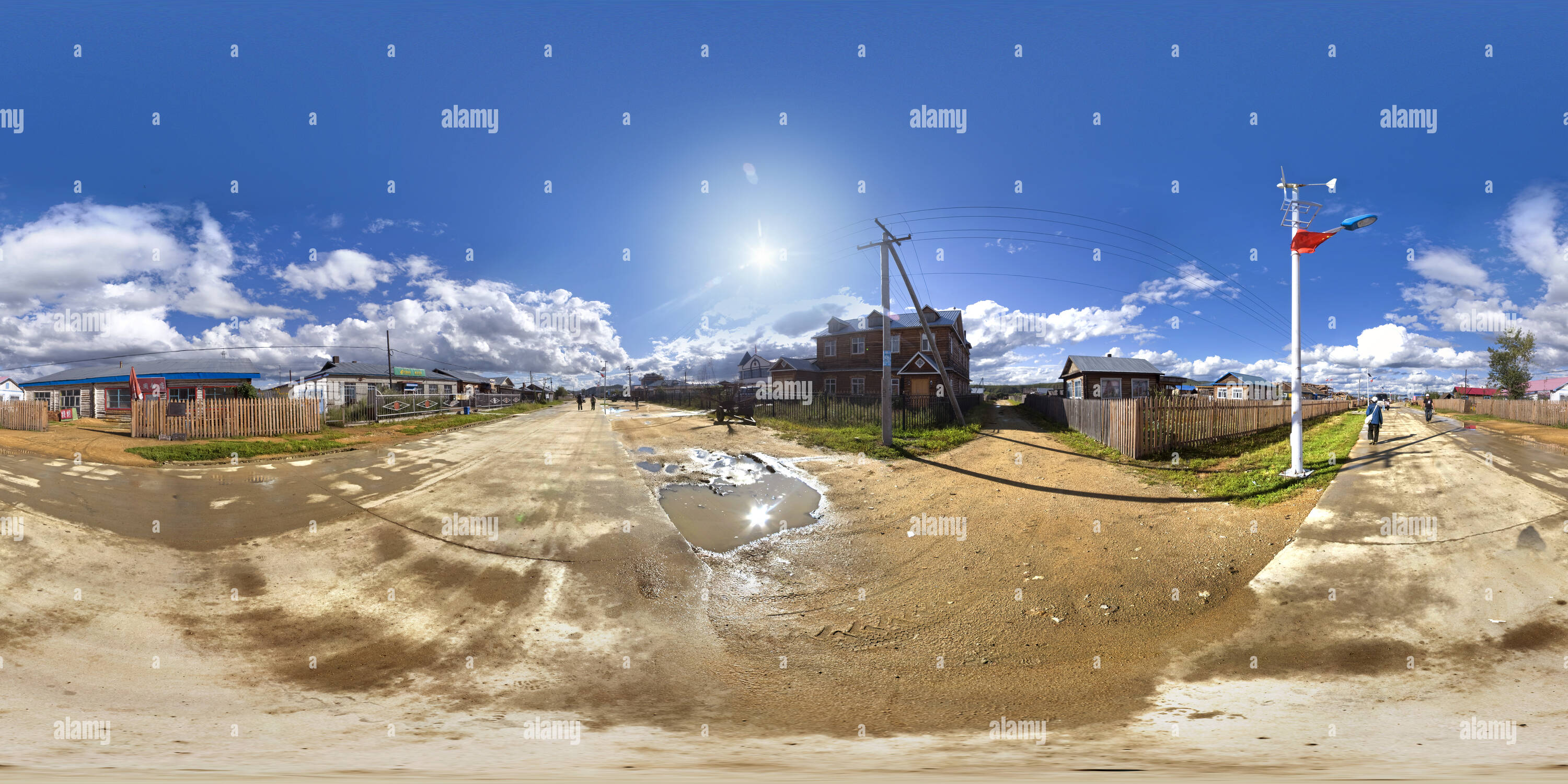 360° view of Enhe Russian village 3 in Eerguna——Streetscape - Alamy