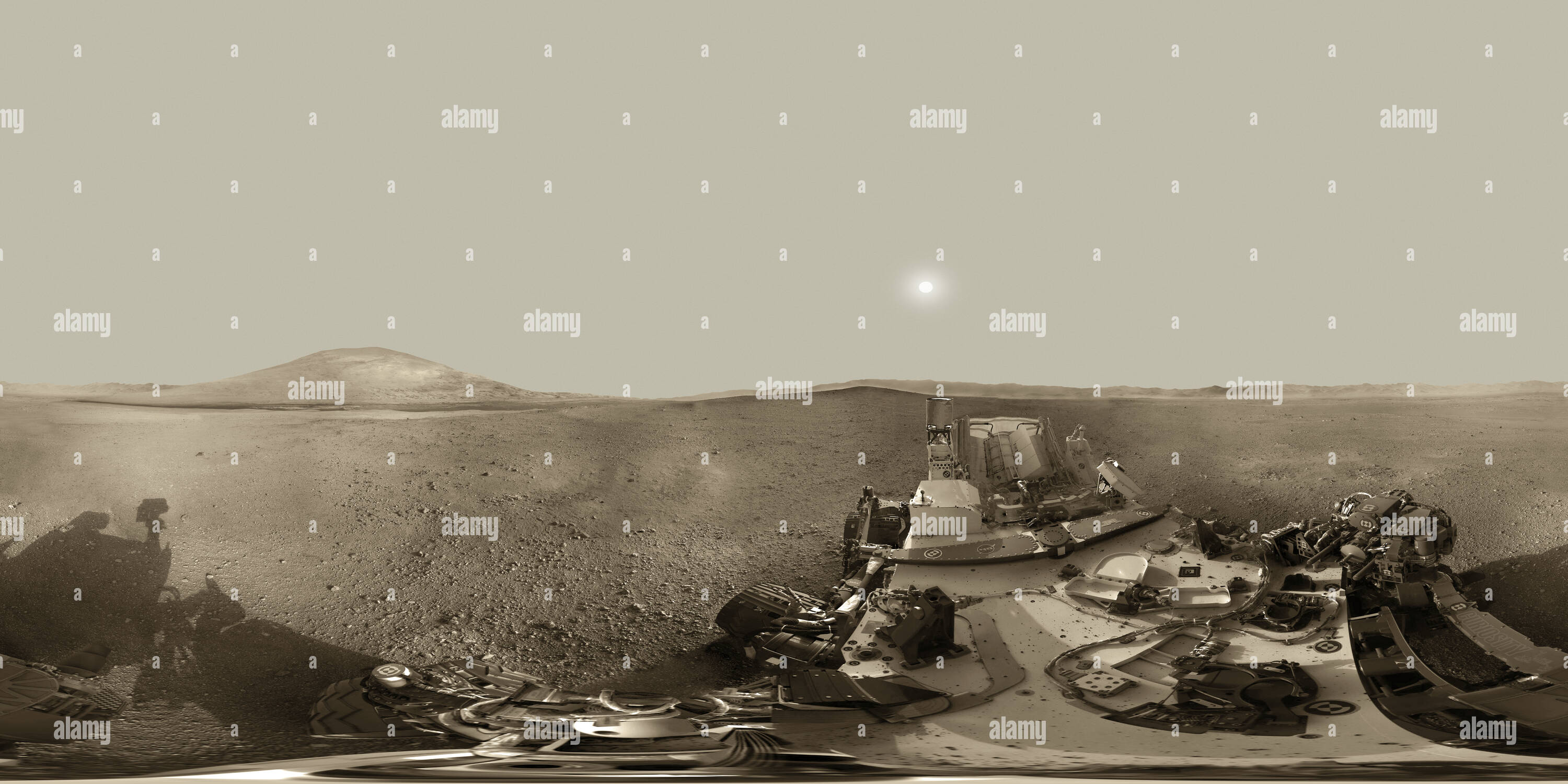 360° view of Mars Panorama - Curiosity rover: Martian solar day 2 - Alamy