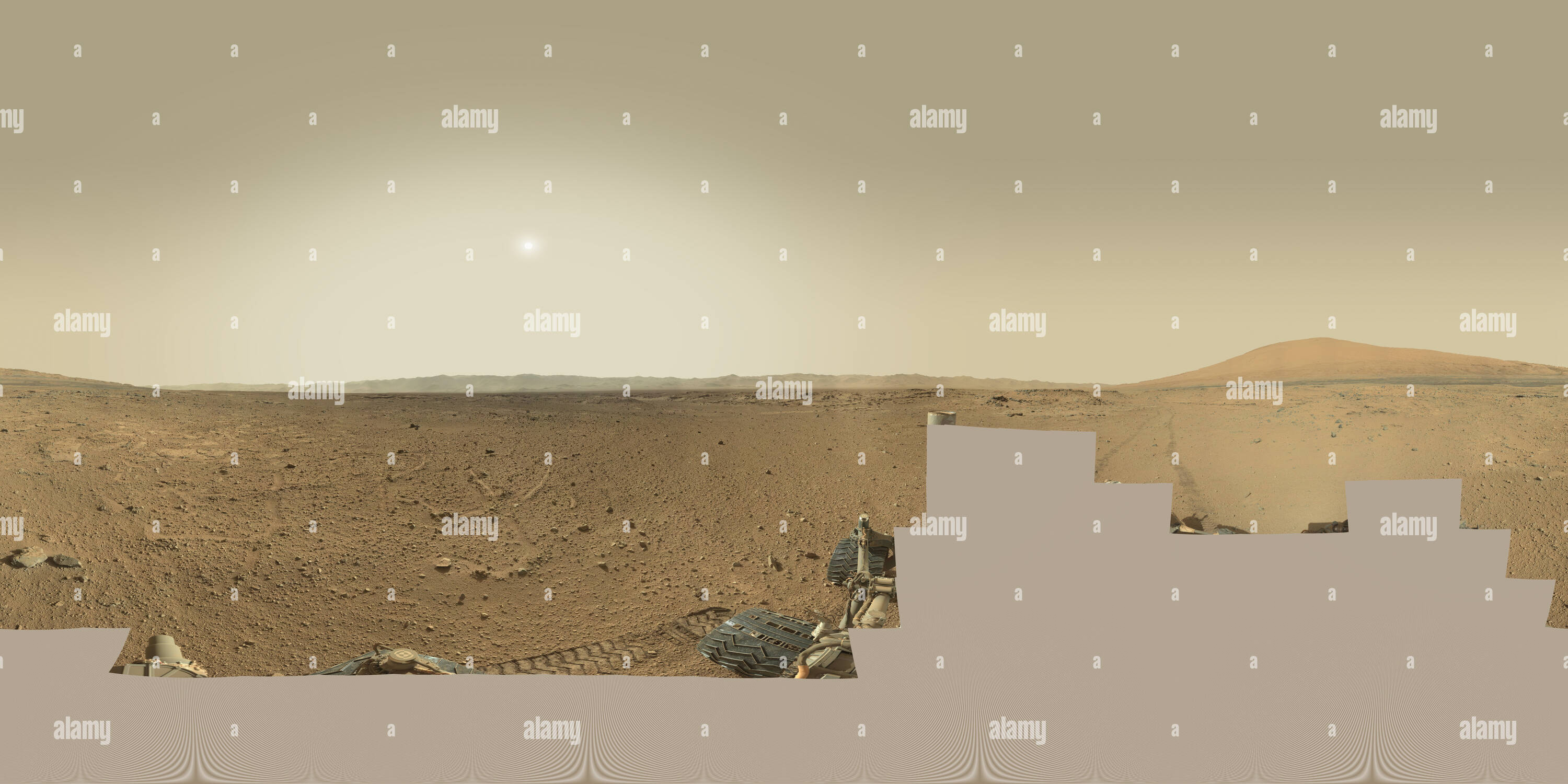 360° view of Mars Panorama - Curiosity rover: Martian solar day 541 - Alamy