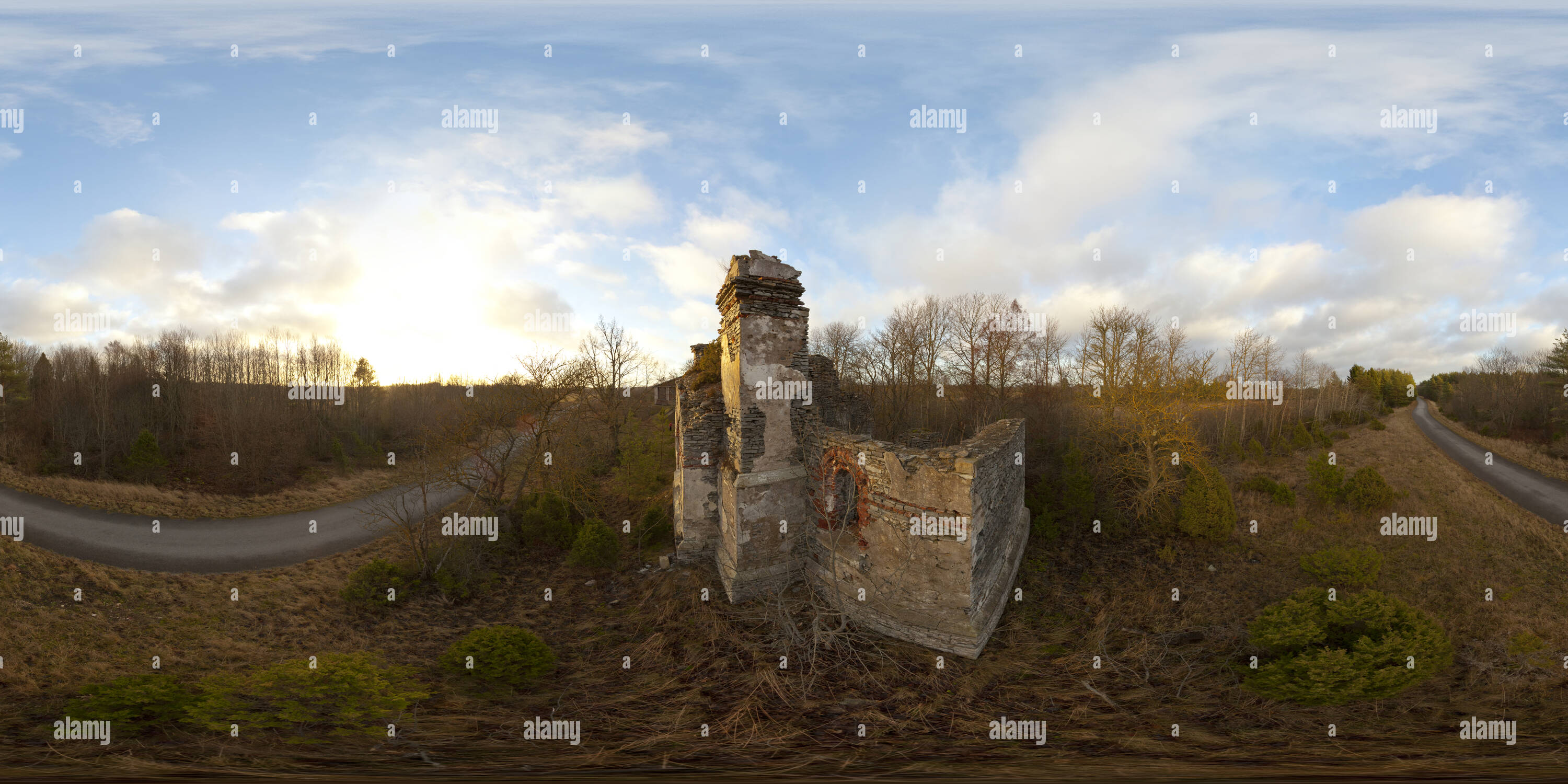 360° view of Church ruins - Laadla village, Saaremaa, Estonia - Alamy