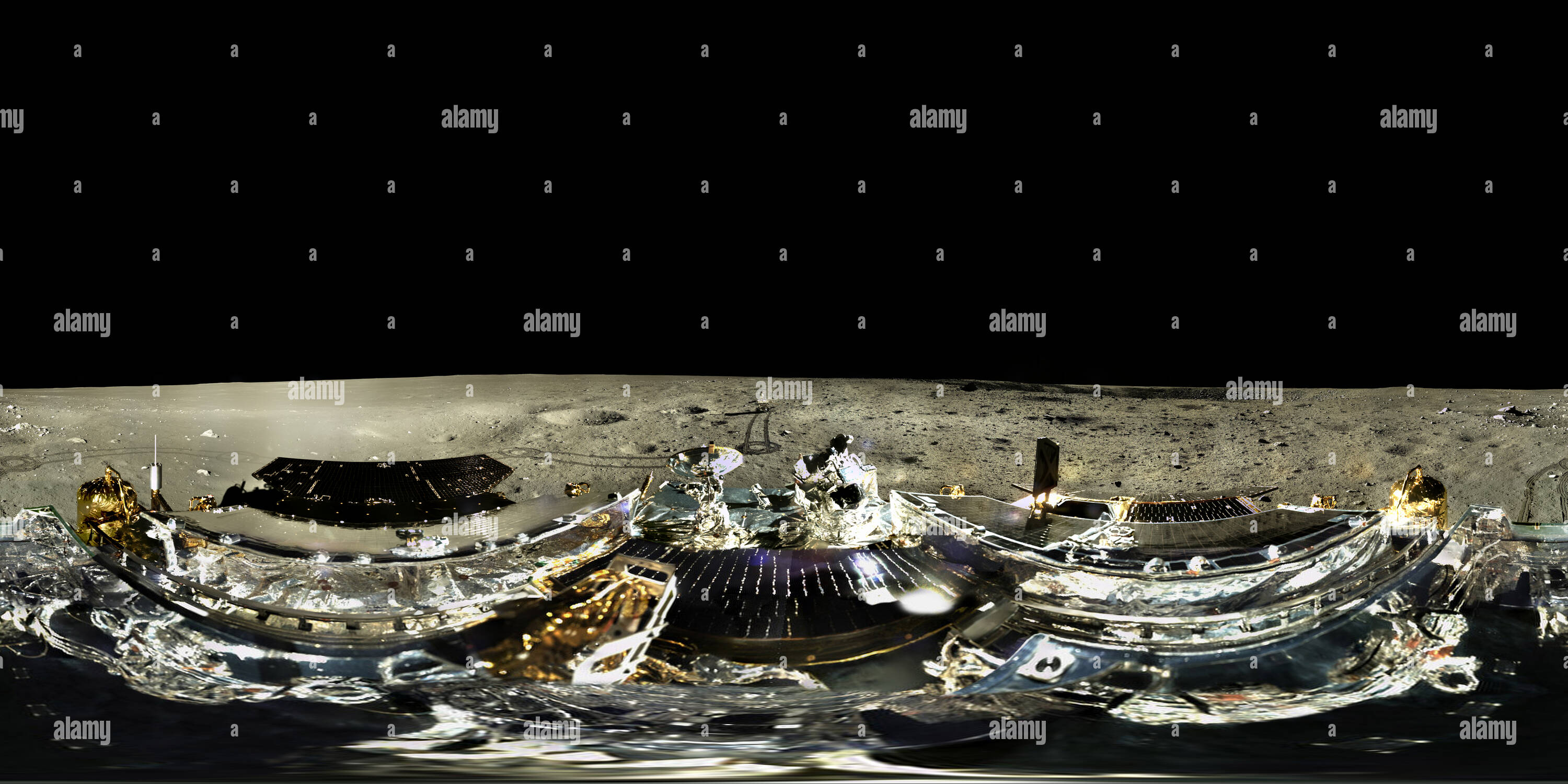 360° view of Chang'e 3 Lunar panorama: Lander Terrain Camera ...