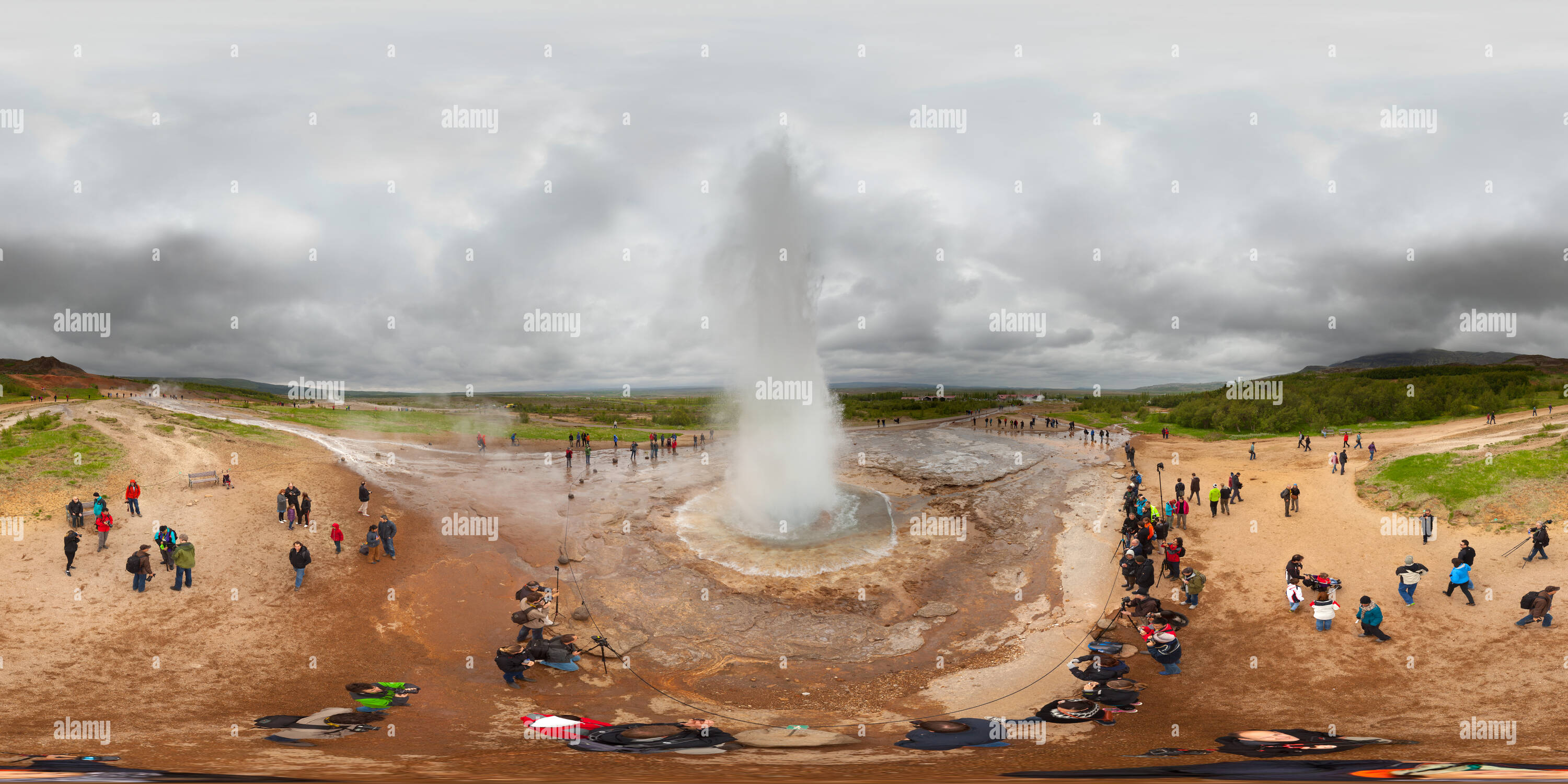 360° view of The Great Geysir, Iceland - Alamy