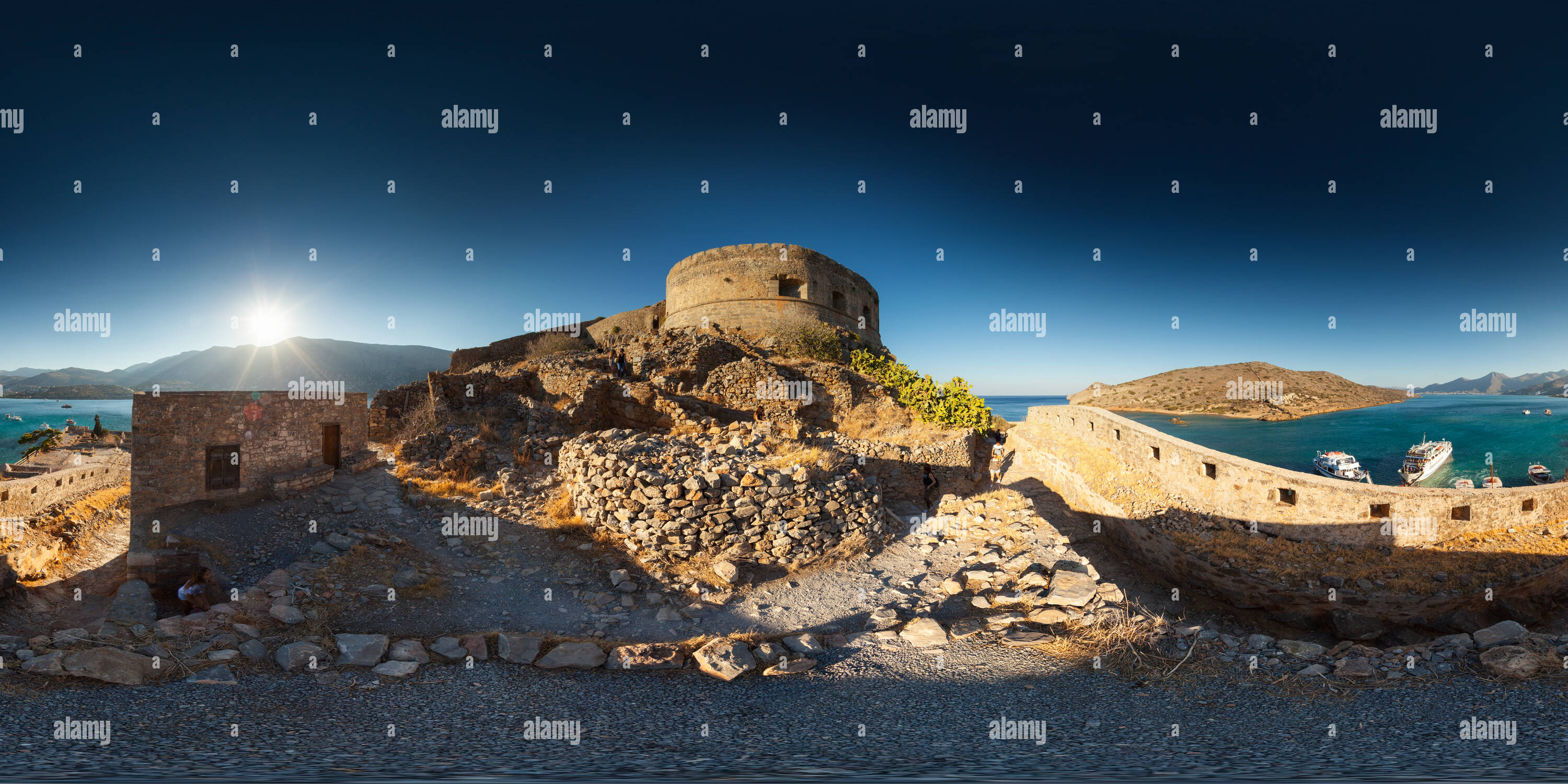 360° view of Spinalonga Fortress, Crete - Alamy