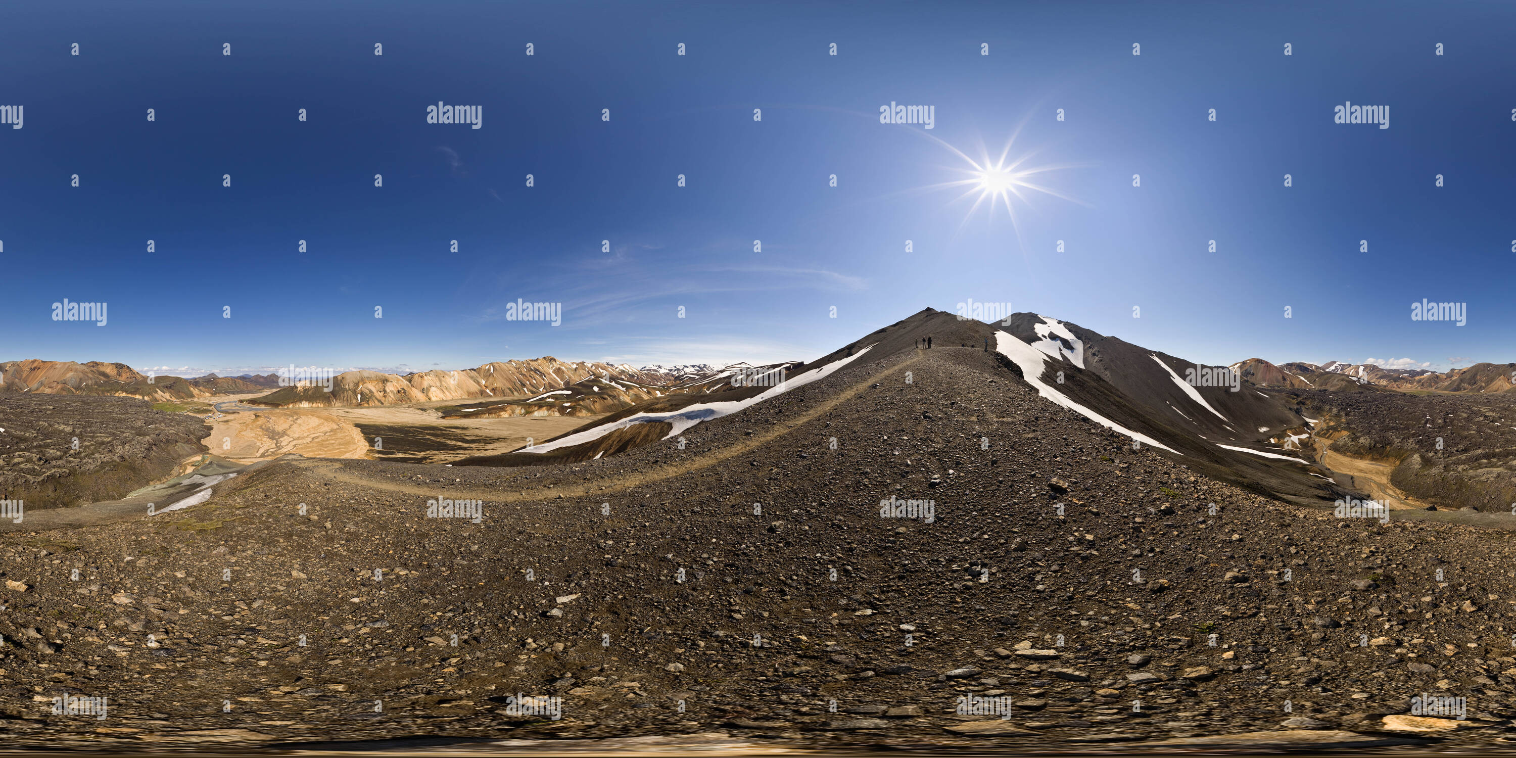 360° view of Iceland, Landmannalaugar - Bláhnúkur mountain from North ...