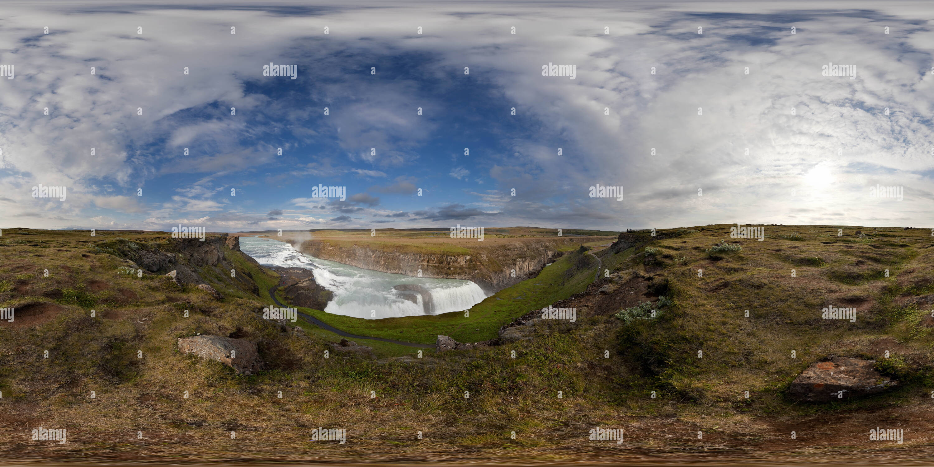 360° view of Iceland, Gullfoss Waterfall - Alamy