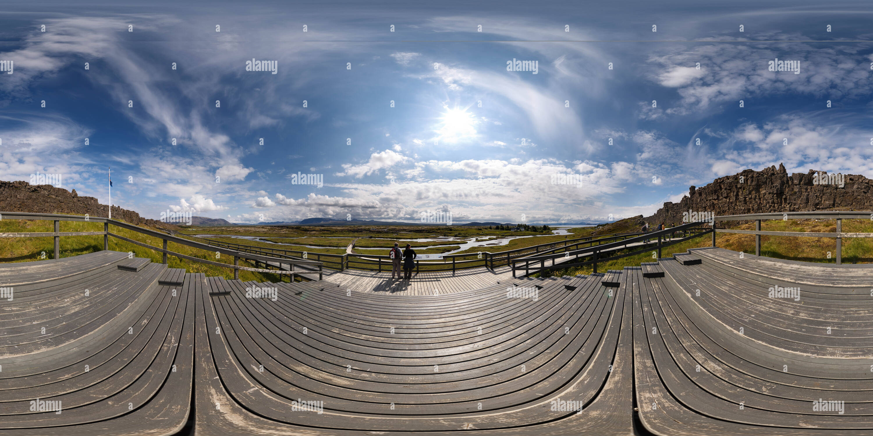 360° view of Iceland, Thingvellir National Park - Lögberg (Law Rock - Alamy