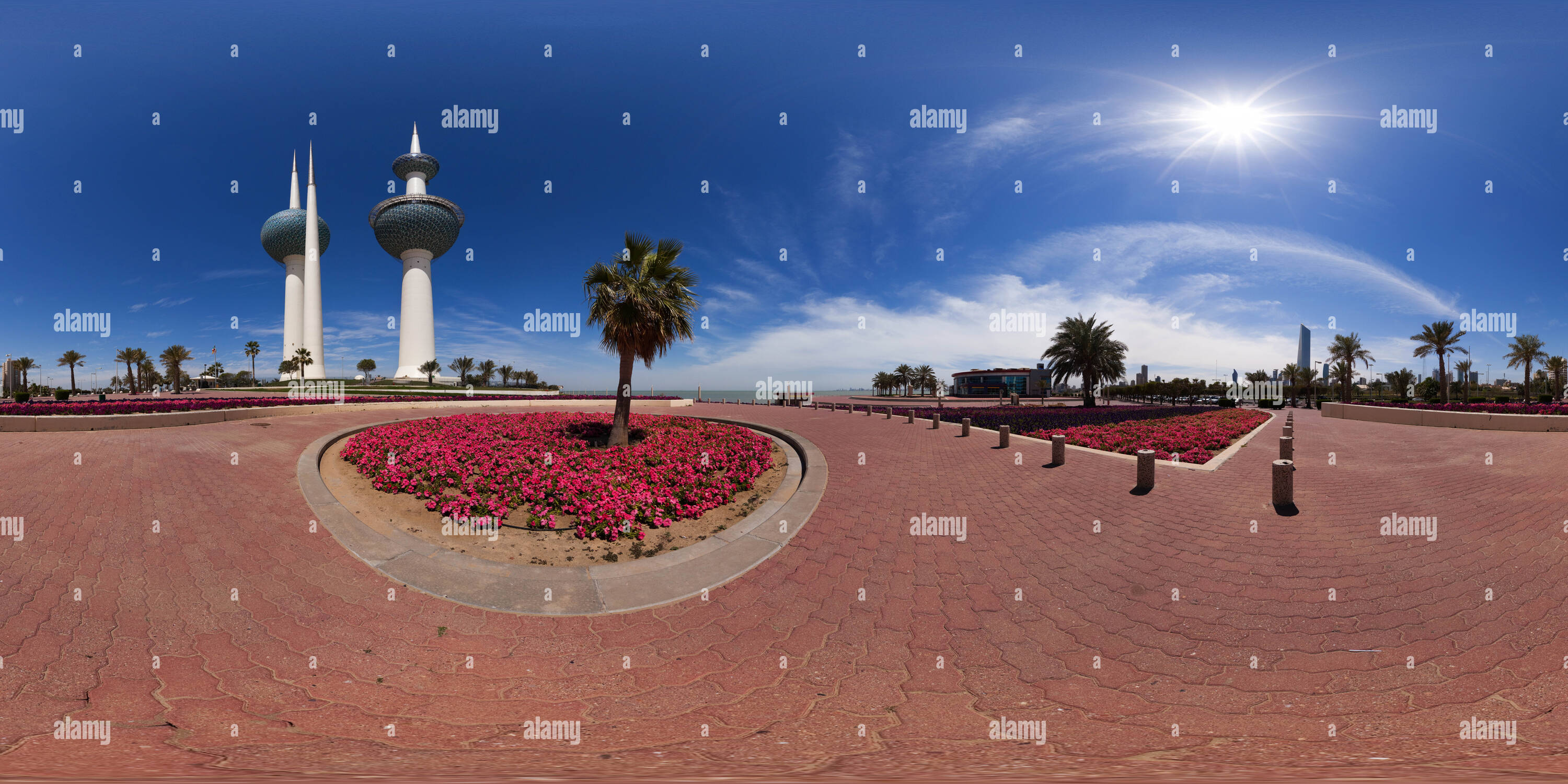 360° view of Kuwait City - Kuwait Towers - Alamy