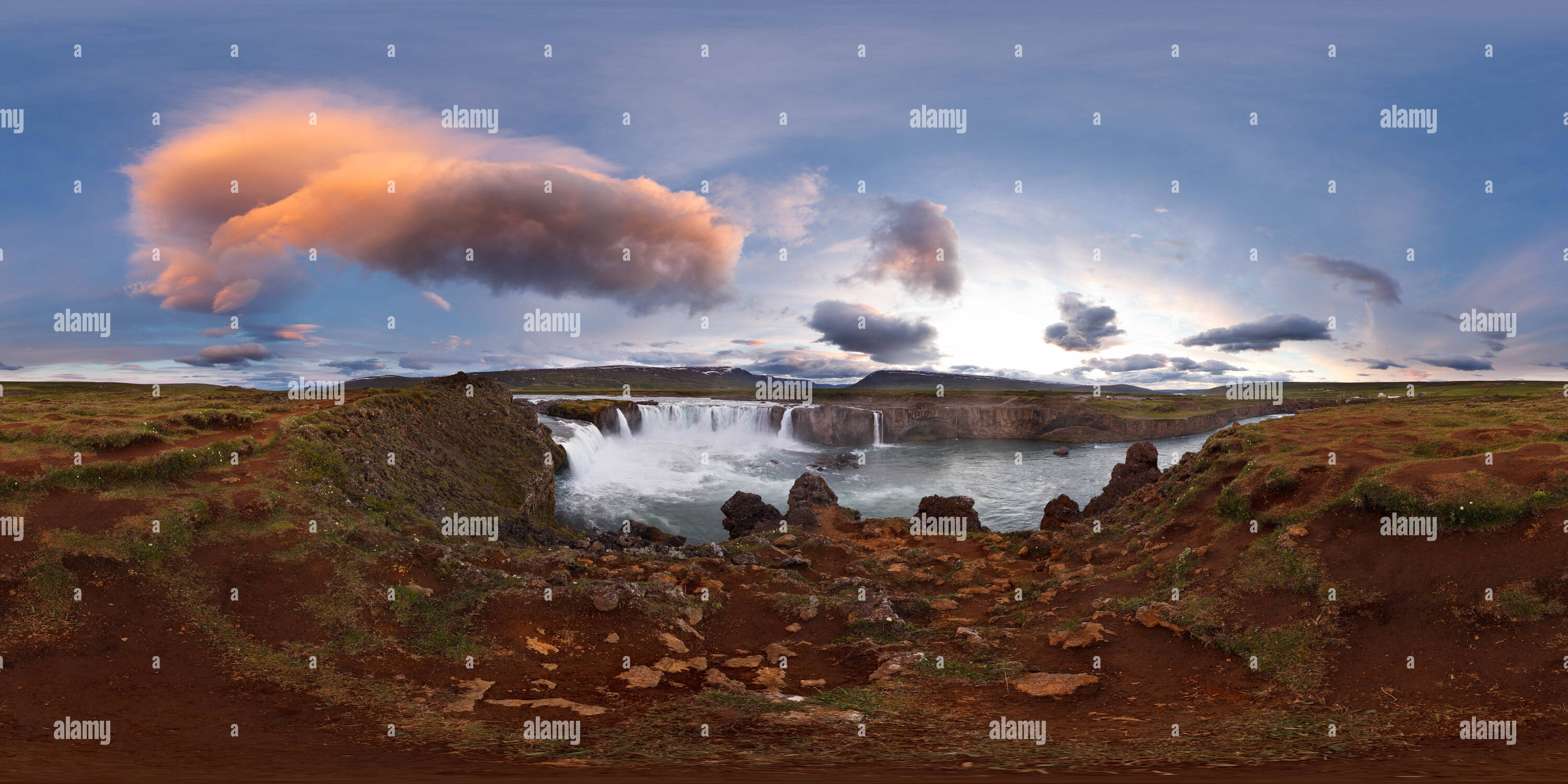 360° view of Iceland, Godafoss Waterfall - East Bank - Alamy