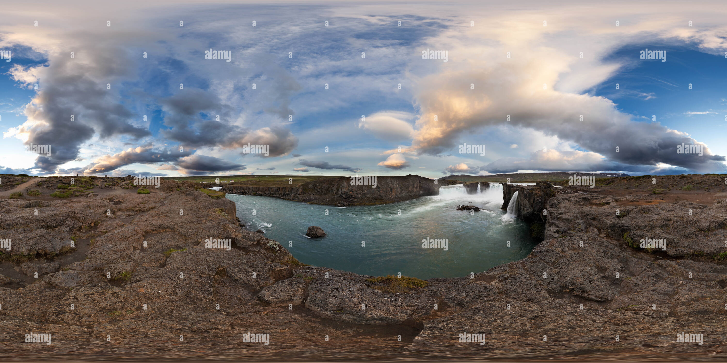 360° view of Iceland, Godafoss Waterfall - West Bank - Alamy