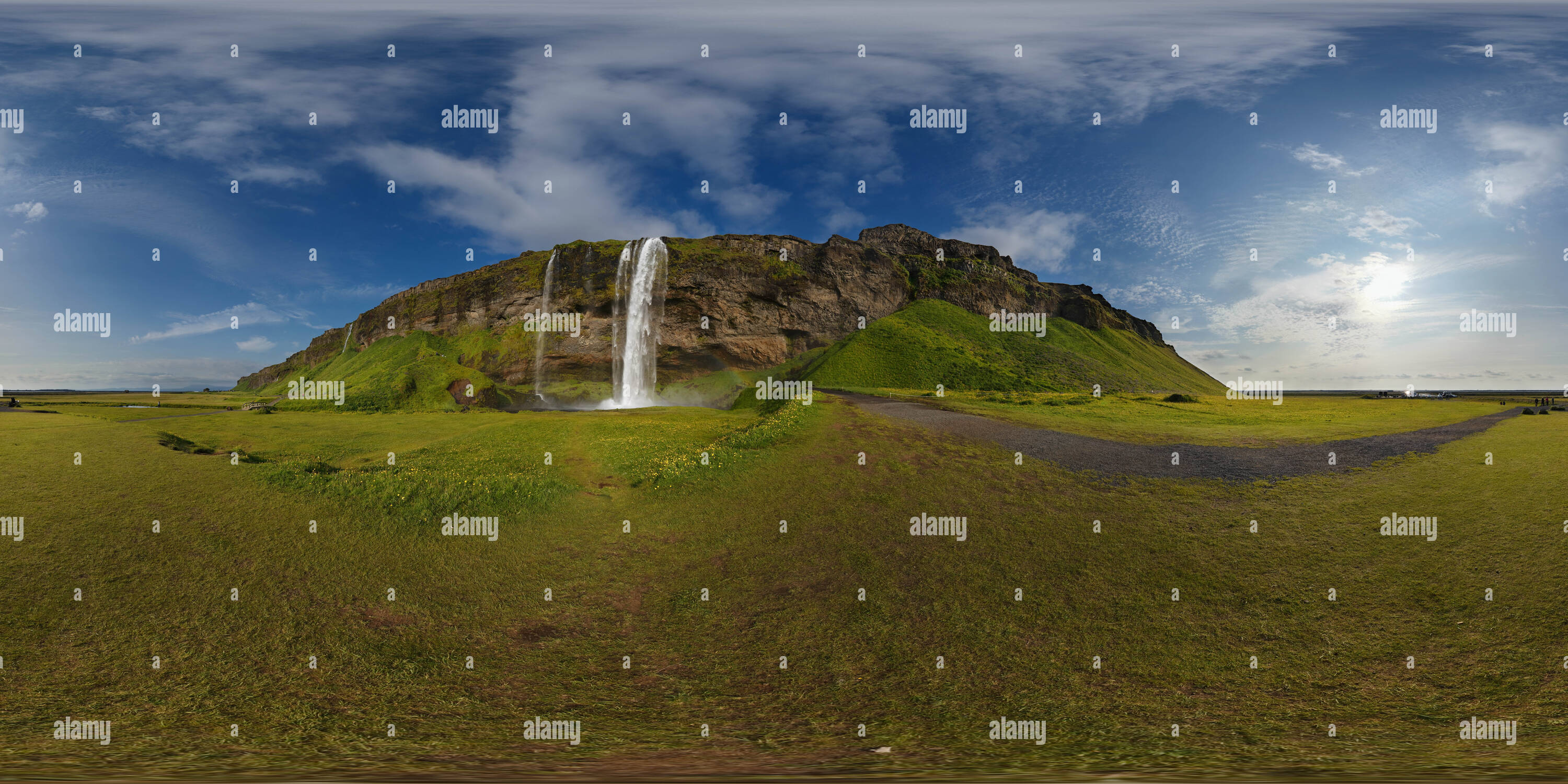 360° view of Iceland, Seljalandsfoss Waterfall - Front View - Alamy