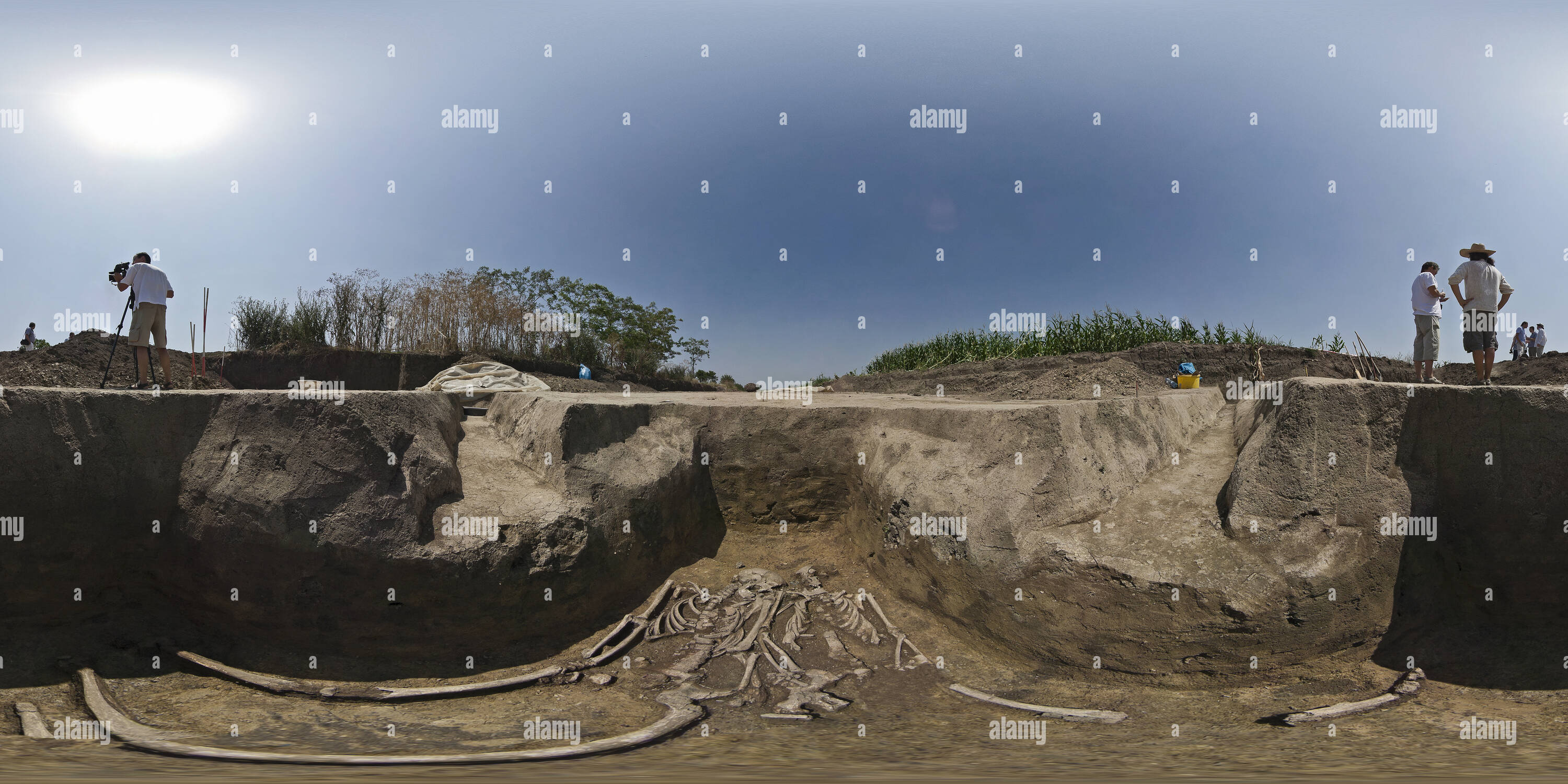 360° view of Avar-age - double cemetery - Csanadpalota - Alamy
