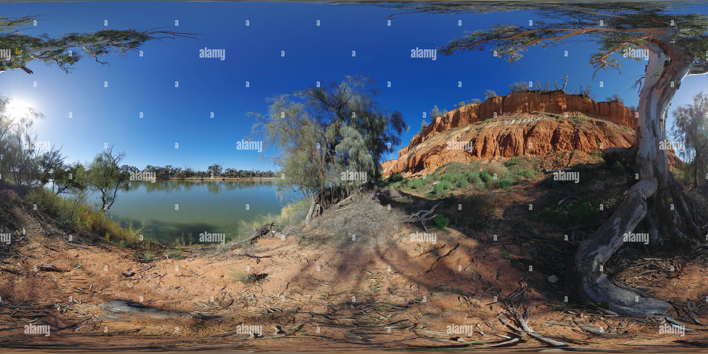360° view of Red Cliffs on Murray River - Alamy