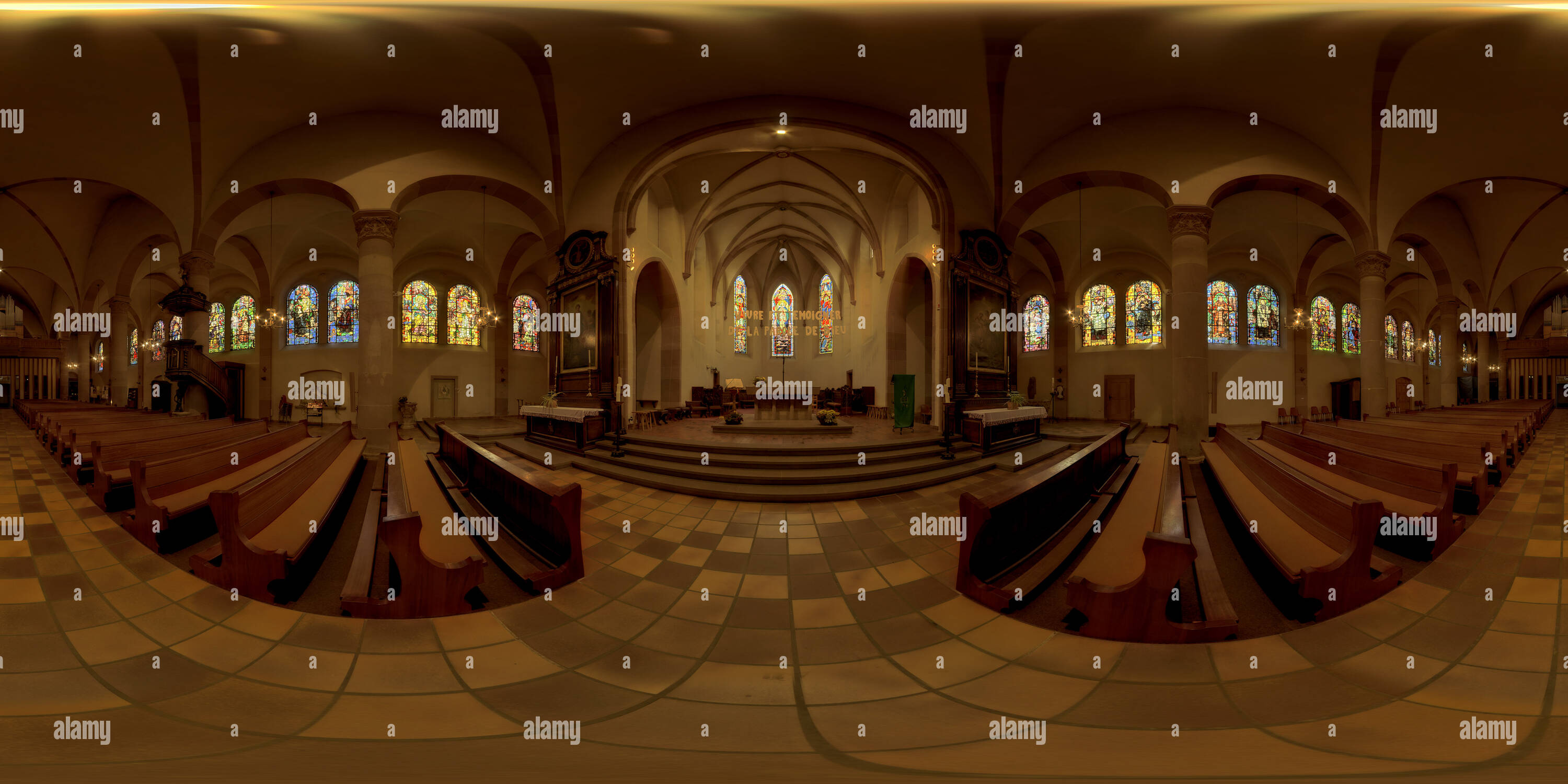360° view of L'église Saint-Laurent, Benfeld, Alsace, France 7200 - Alamy