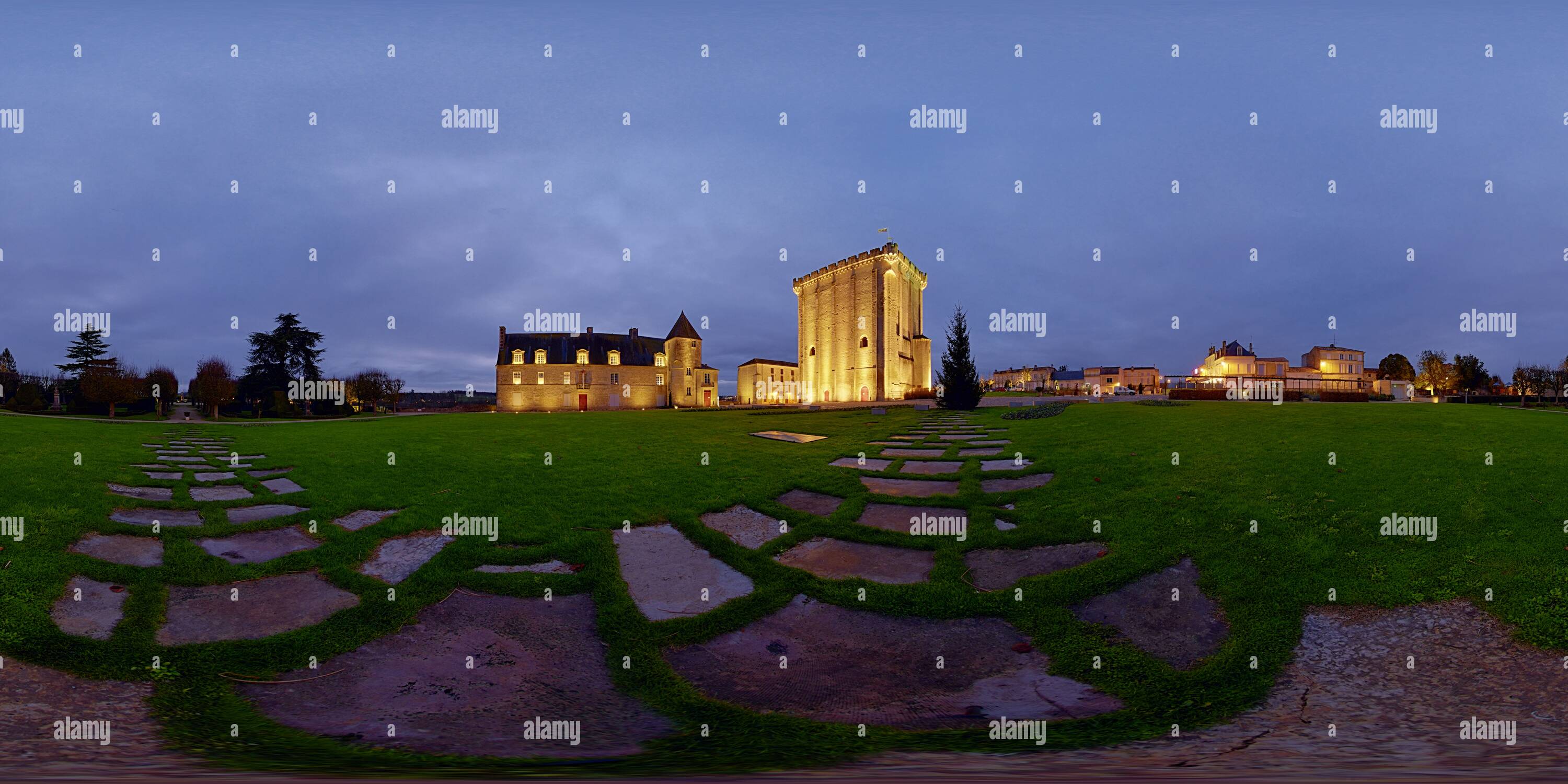 360° view of Donjon Keep Chateau de Pons Charente Maritime France 6391 ...