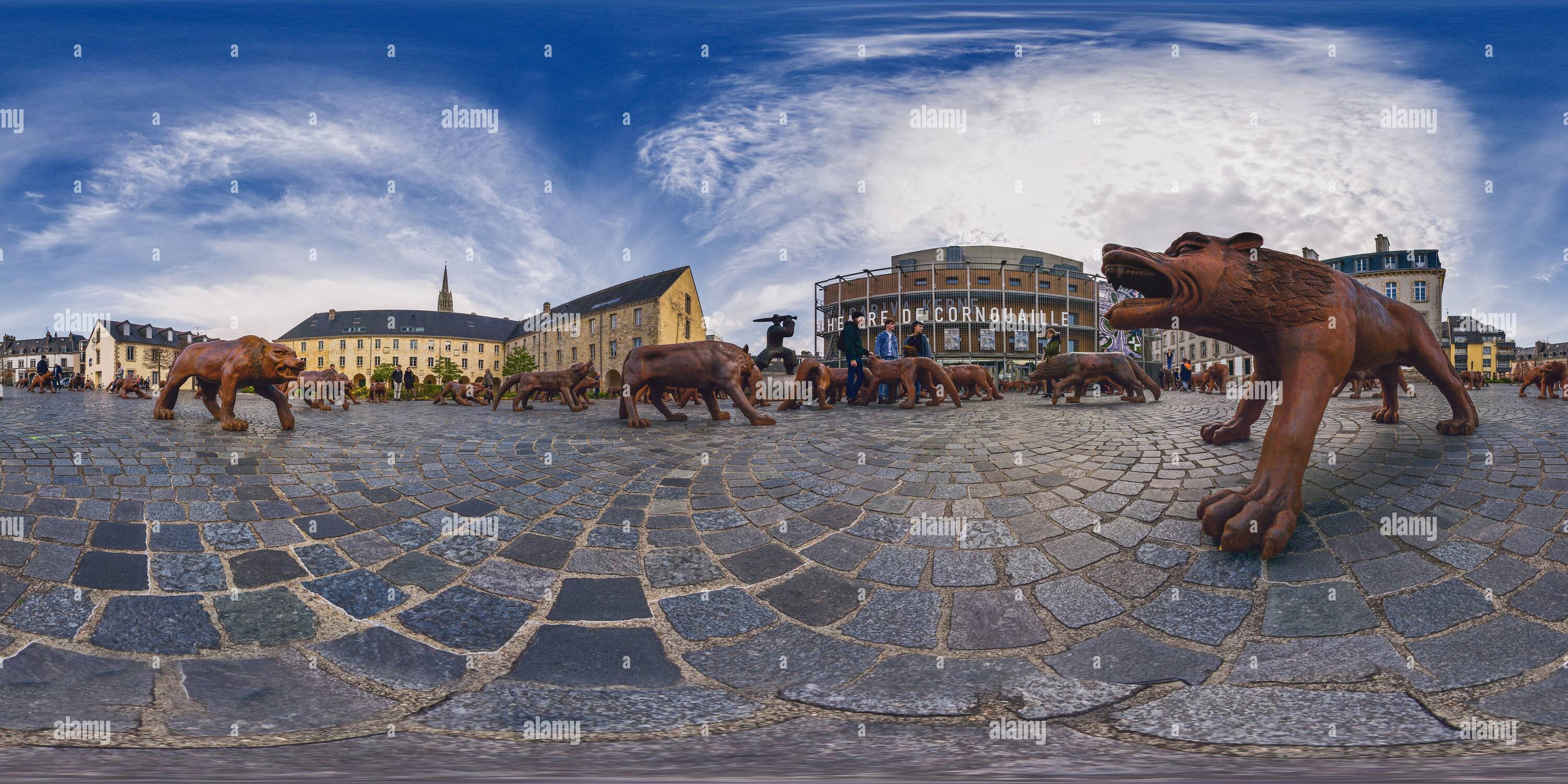 360° view of Quimper Esplanade François Mitterrand Chinese sculptor Liu ...