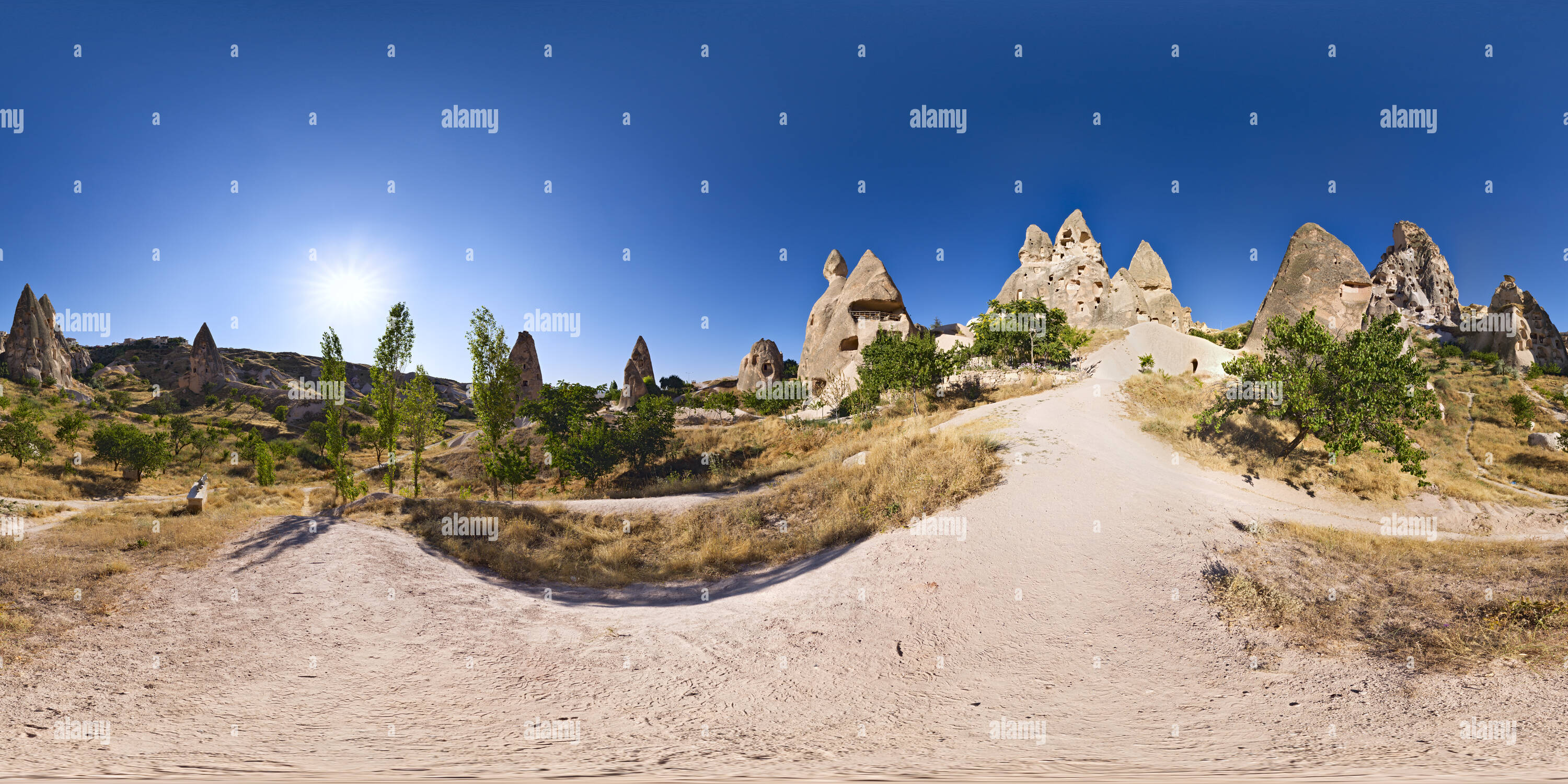 360° view of The Tuff Rocks of Uchisar, Cappadocia, Turkey - Alamy