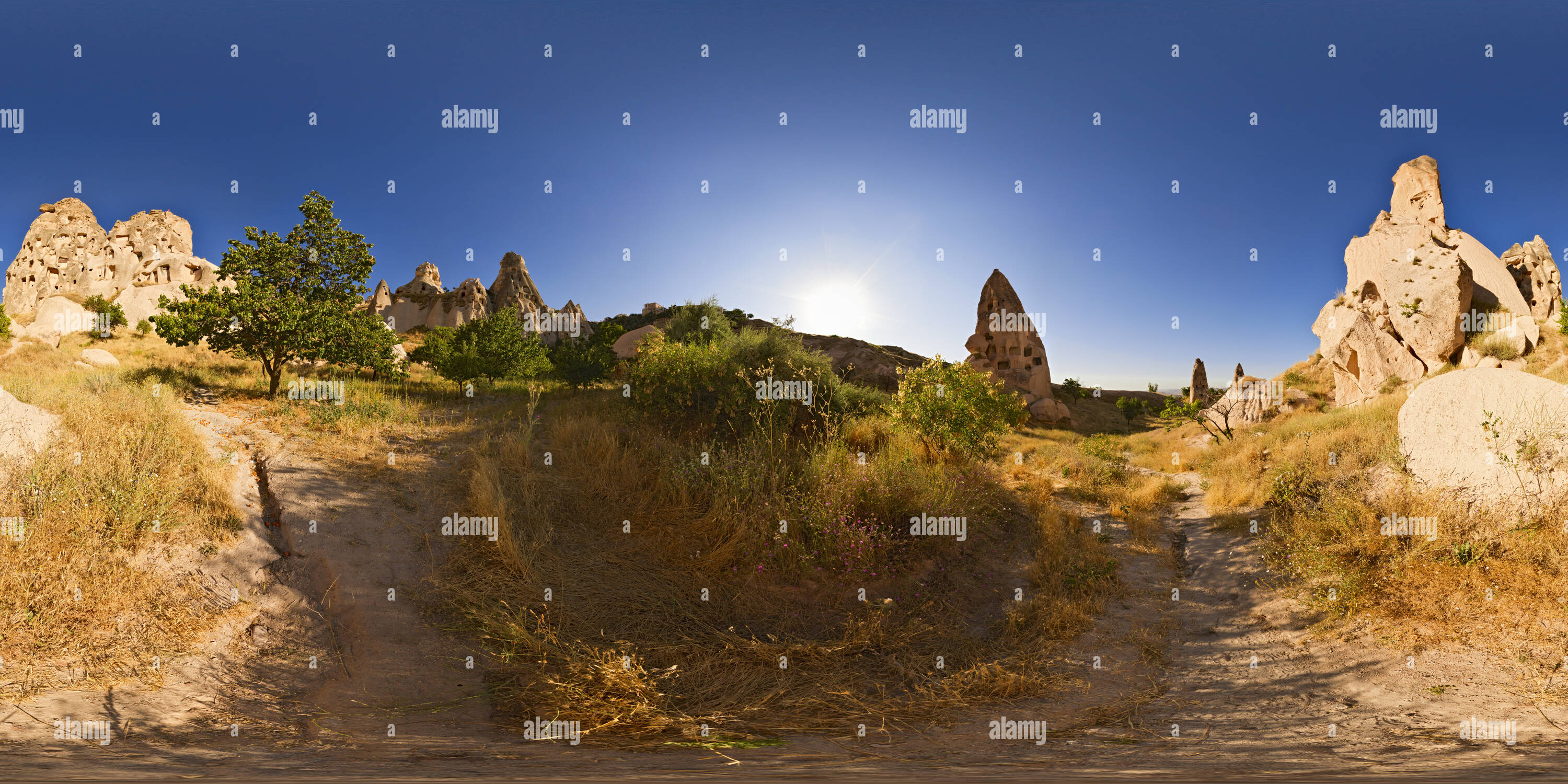 360° view of Cave-house rocks, Uchisar, Cappadocia, Turkey - Alamy