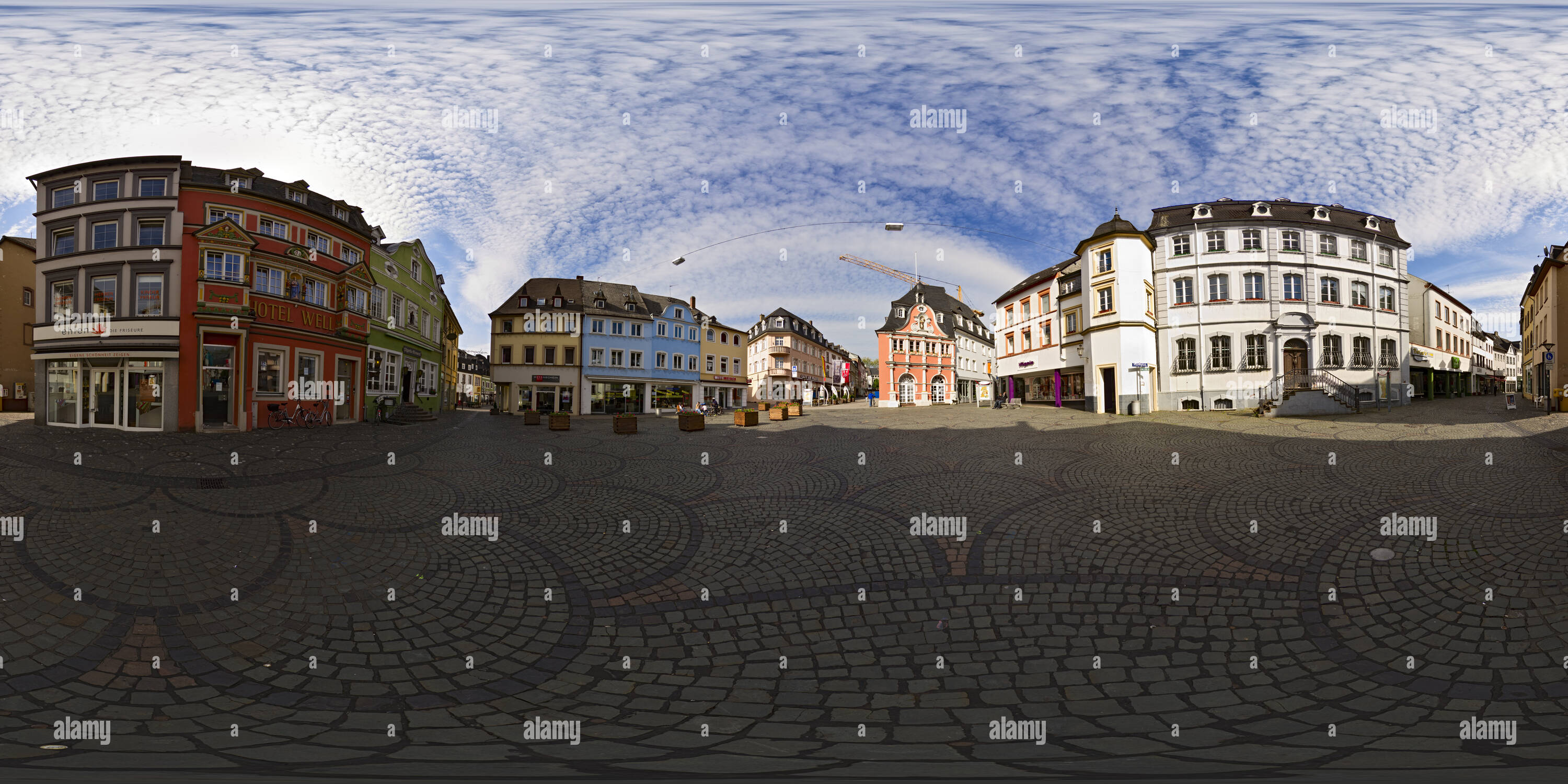 360° view of Market Square in Wittlich, Germany - Alamy