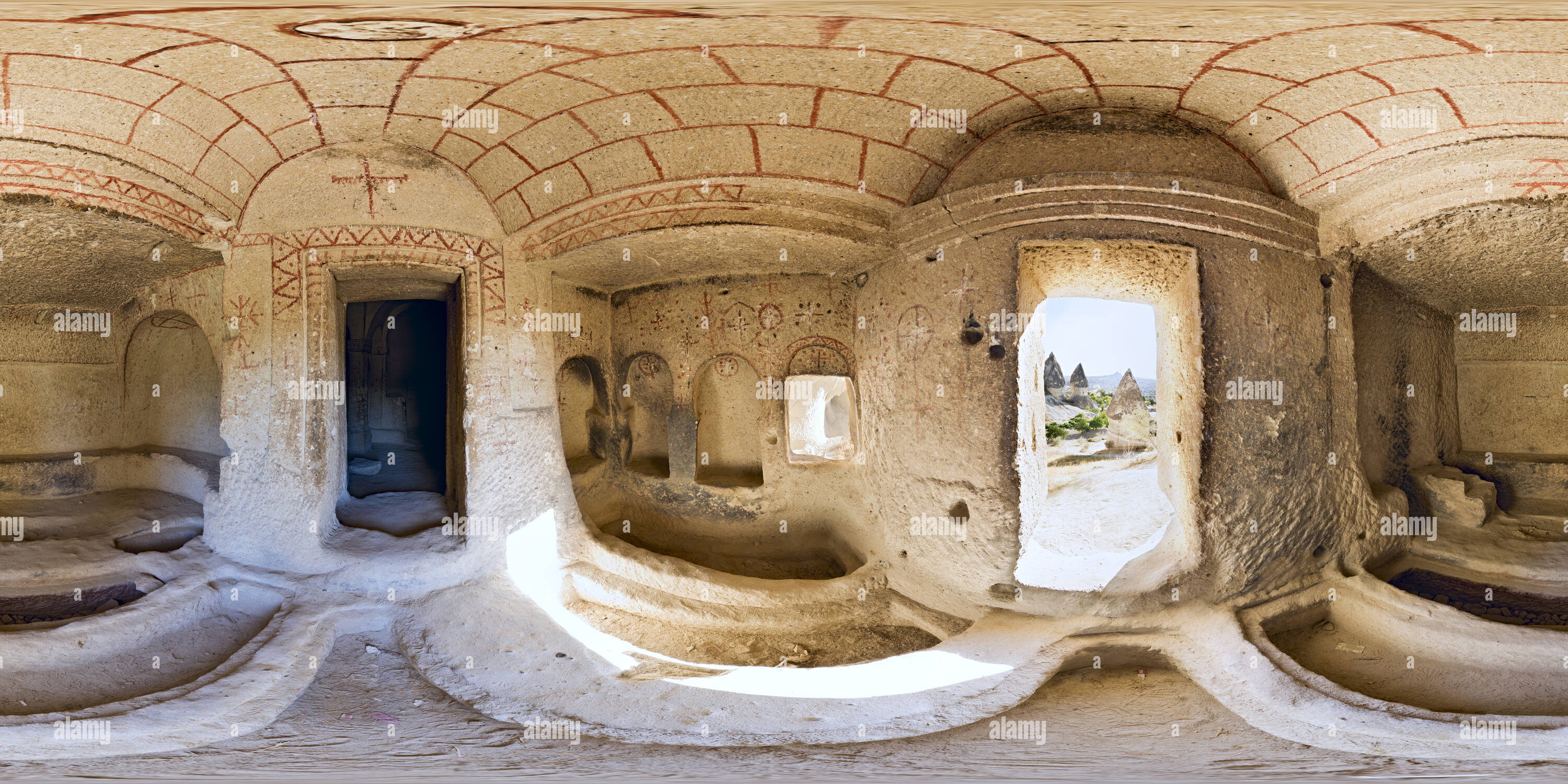 360° view of Unknown Cave Church, Cappadocia, Turkey - Alamy