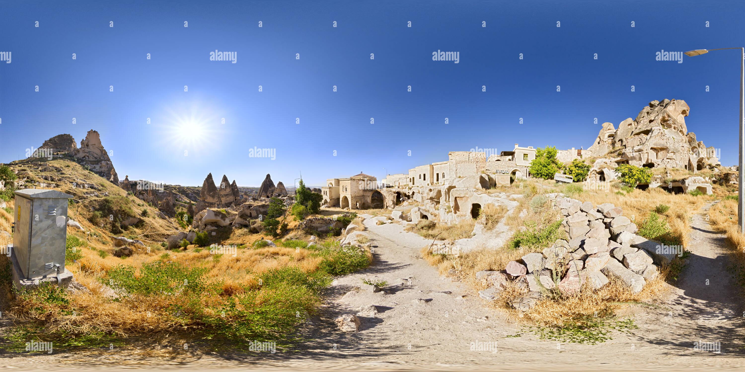 360° view of Uçhisar in Cappadocia, Turkey - Alamy