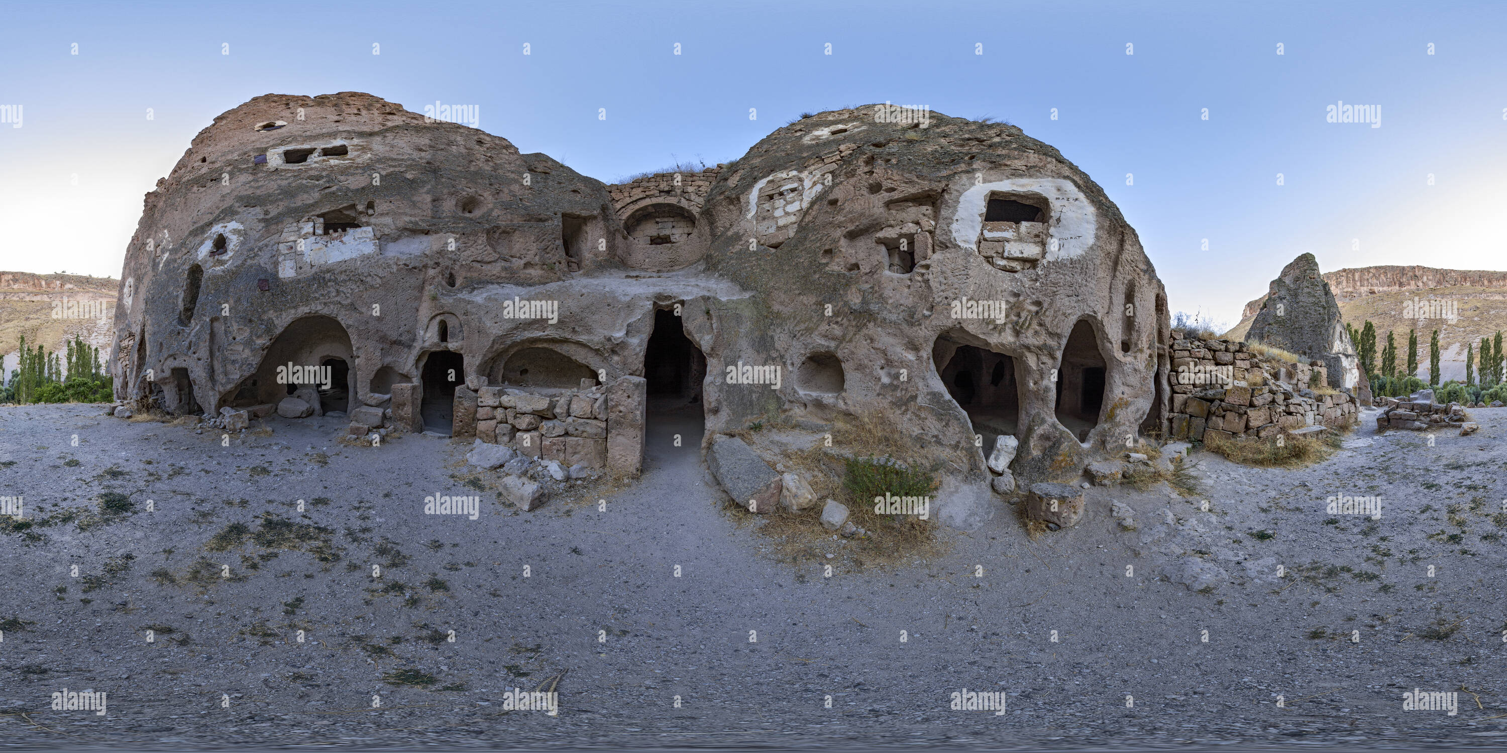 360° view of In front of the Yilanli Kilise, Soganli, Cappadocia ...