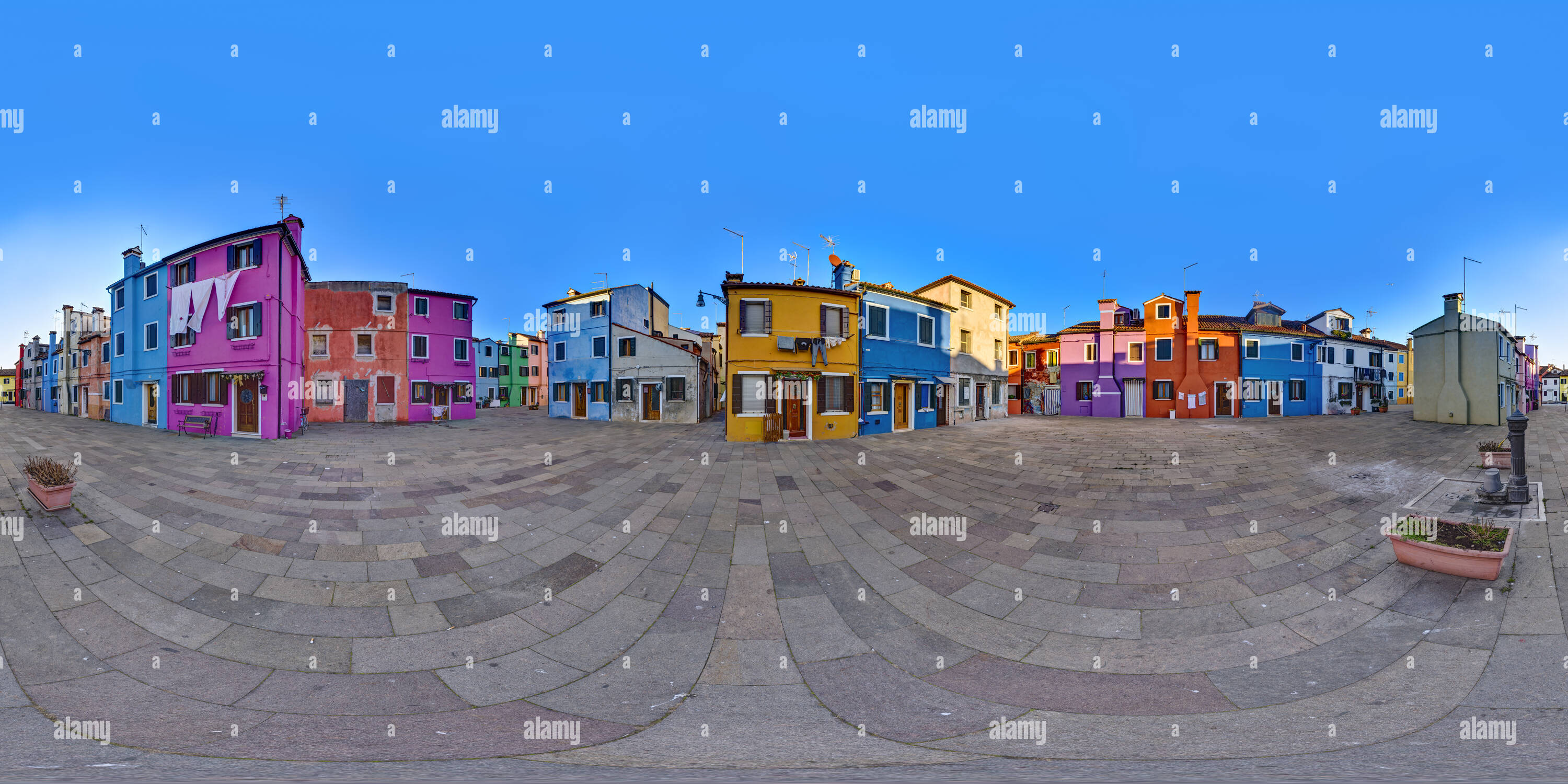 360° view of Campo Vigner, Burano, Venice, Italy - Alamy
