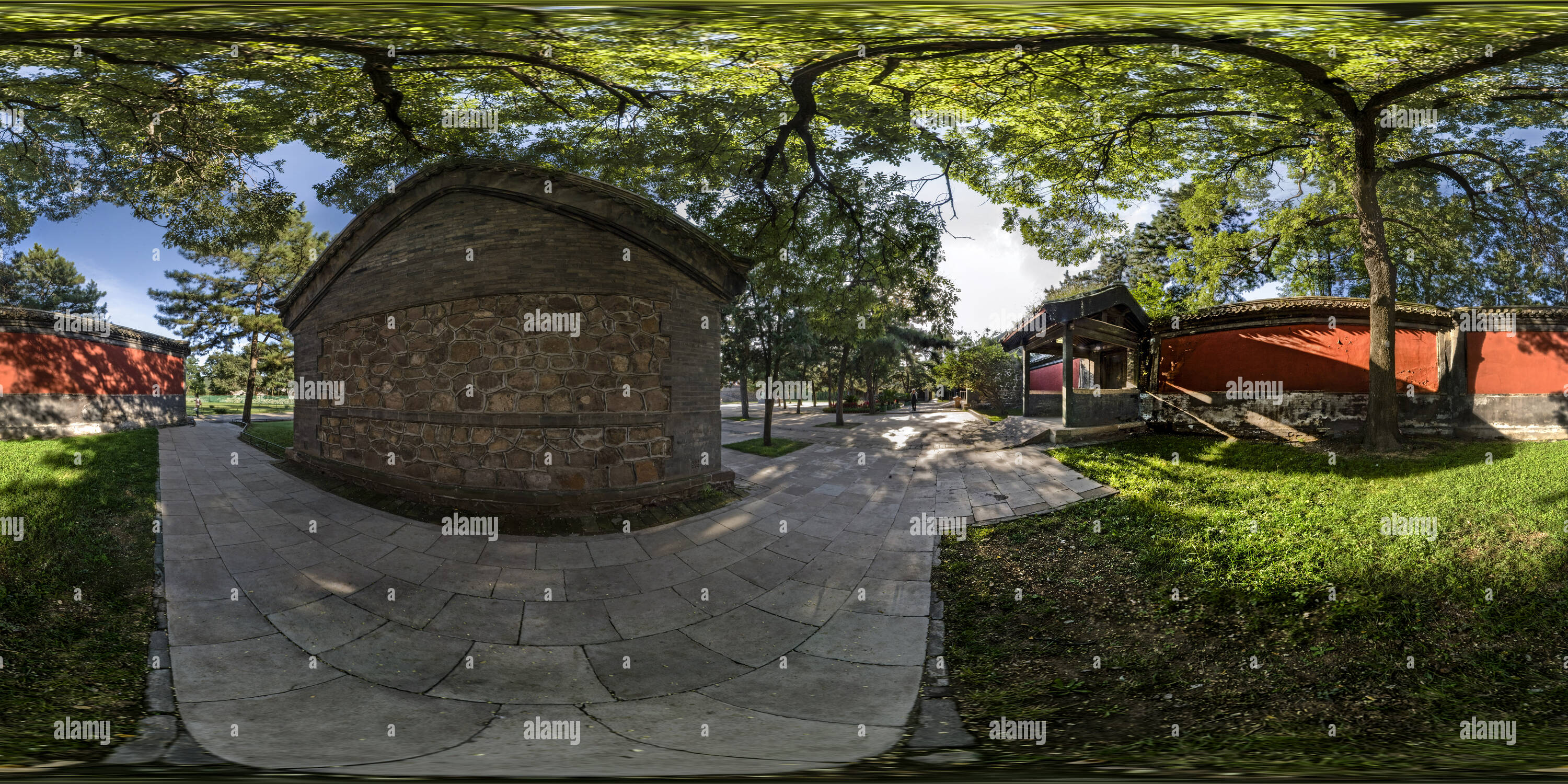 360° view of Hebei chengde Imperial Summer Villa 4—— Red wall corner in ...