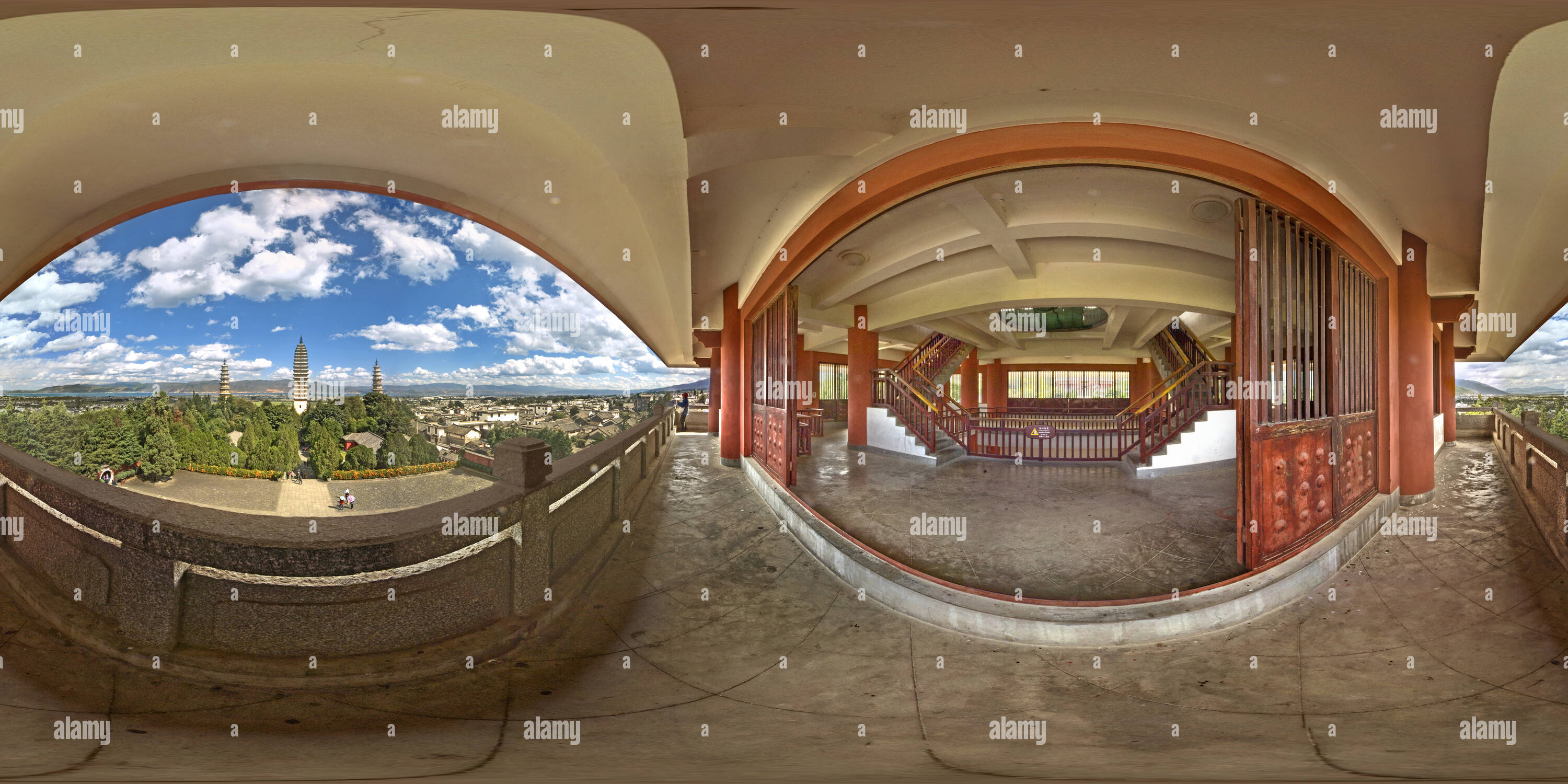 360° view of Three Pagodas of Ancient City dali——overlooking the Three ...
