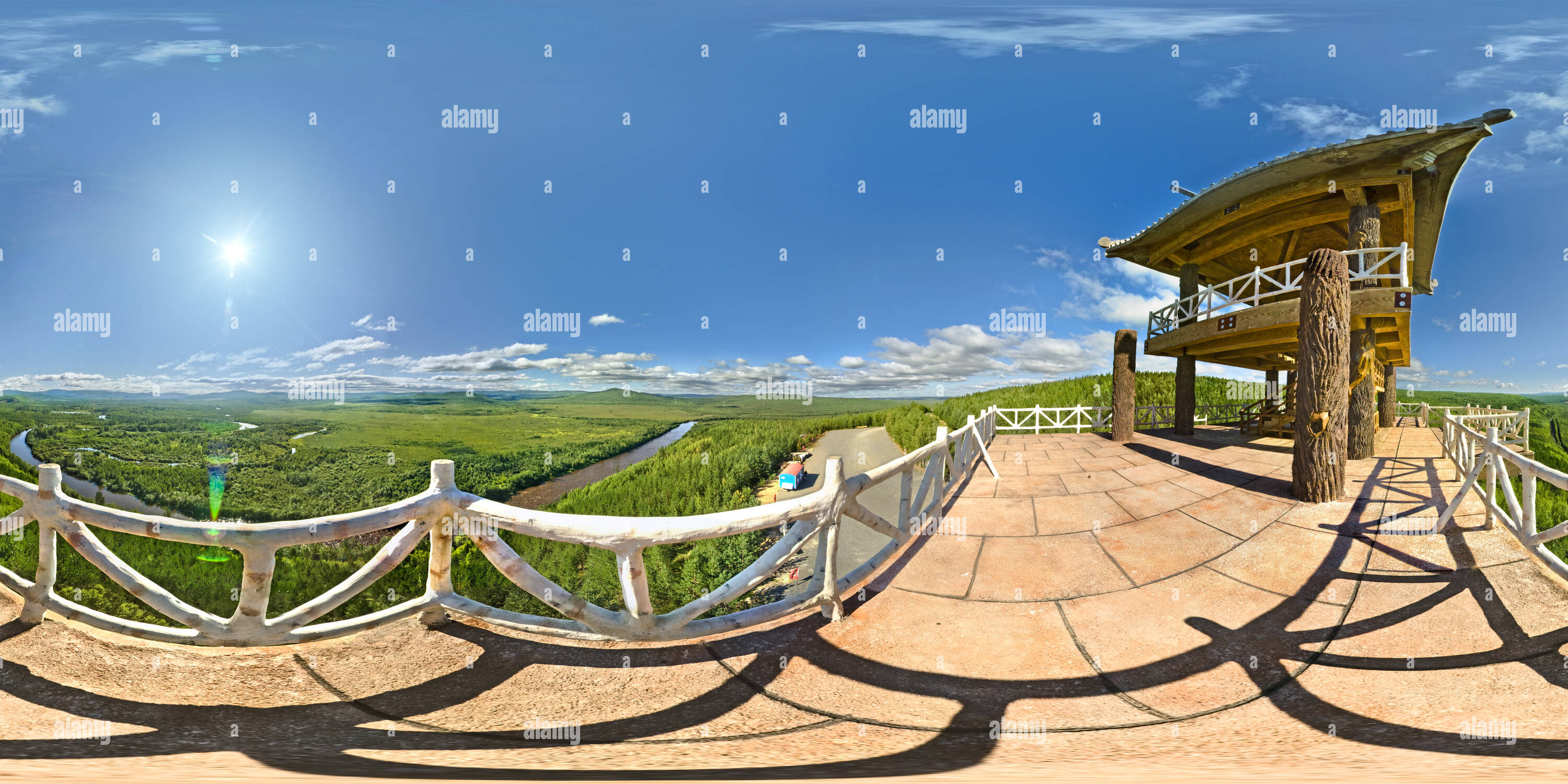 Heilongjiang mohe tuqiang original ecological wetland overlooking bend ...