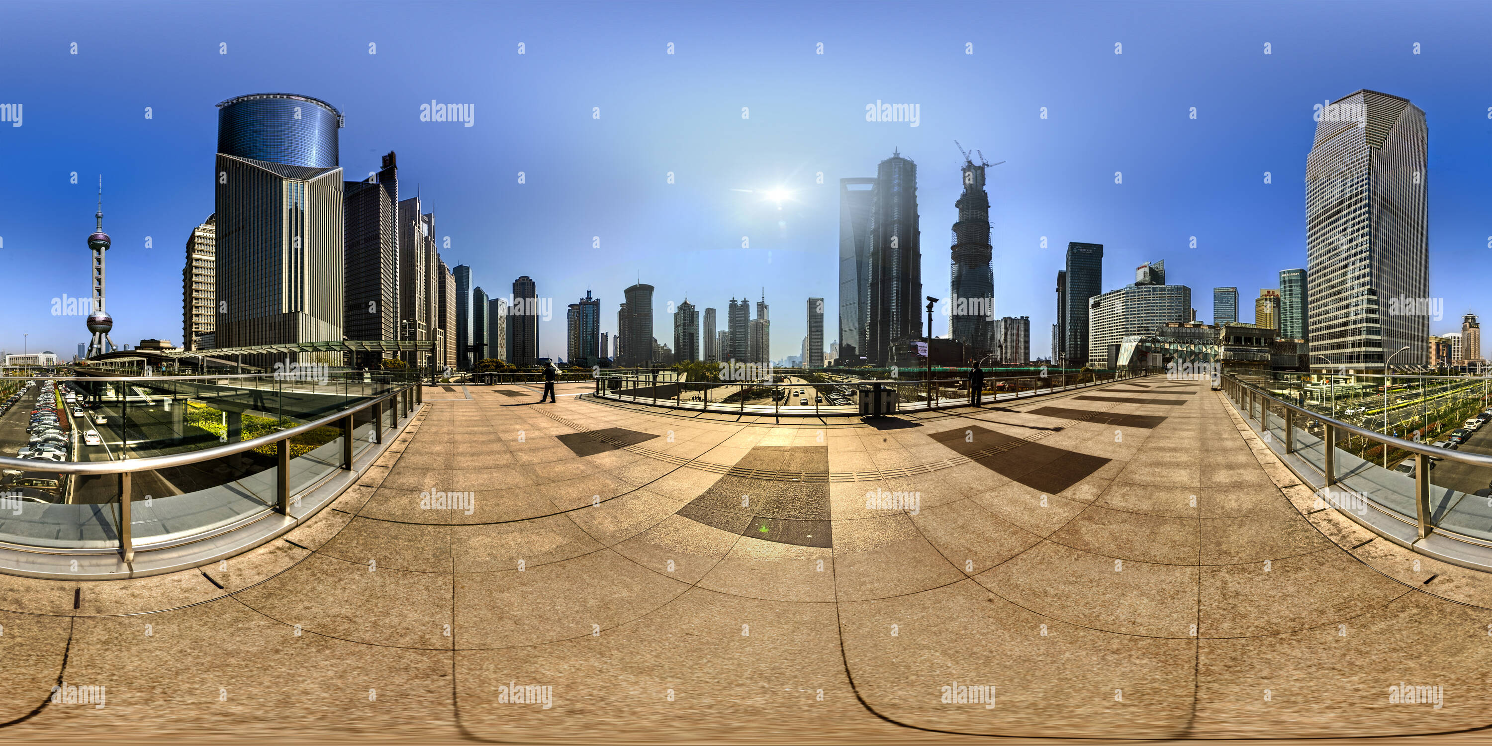 360° view of China Shanghai Pudong Lujiazui financial and Trade Zone ...